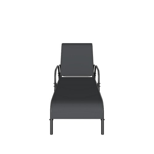 CASAINC Patio chair Black Steel Frame Stationary Chaise Lounge Chair ...