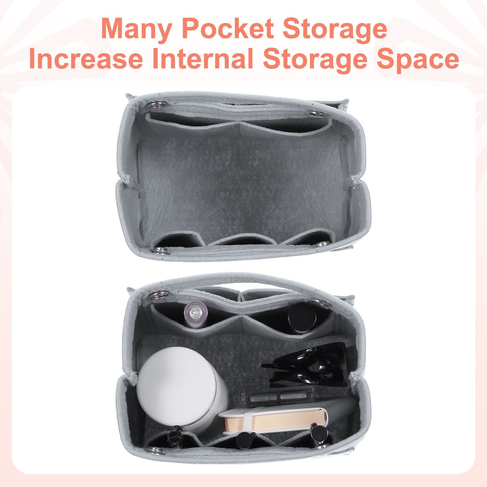 Unique Bargains Purse Organizer Insert Portable Felt Organizer Bags ...