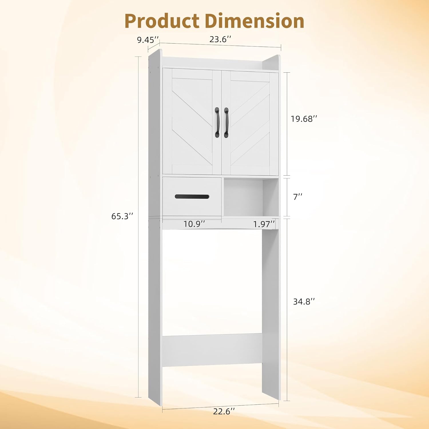 GAOMON Over Toilet Storage Cabinet - Freestanding Bathroom Organizer ...