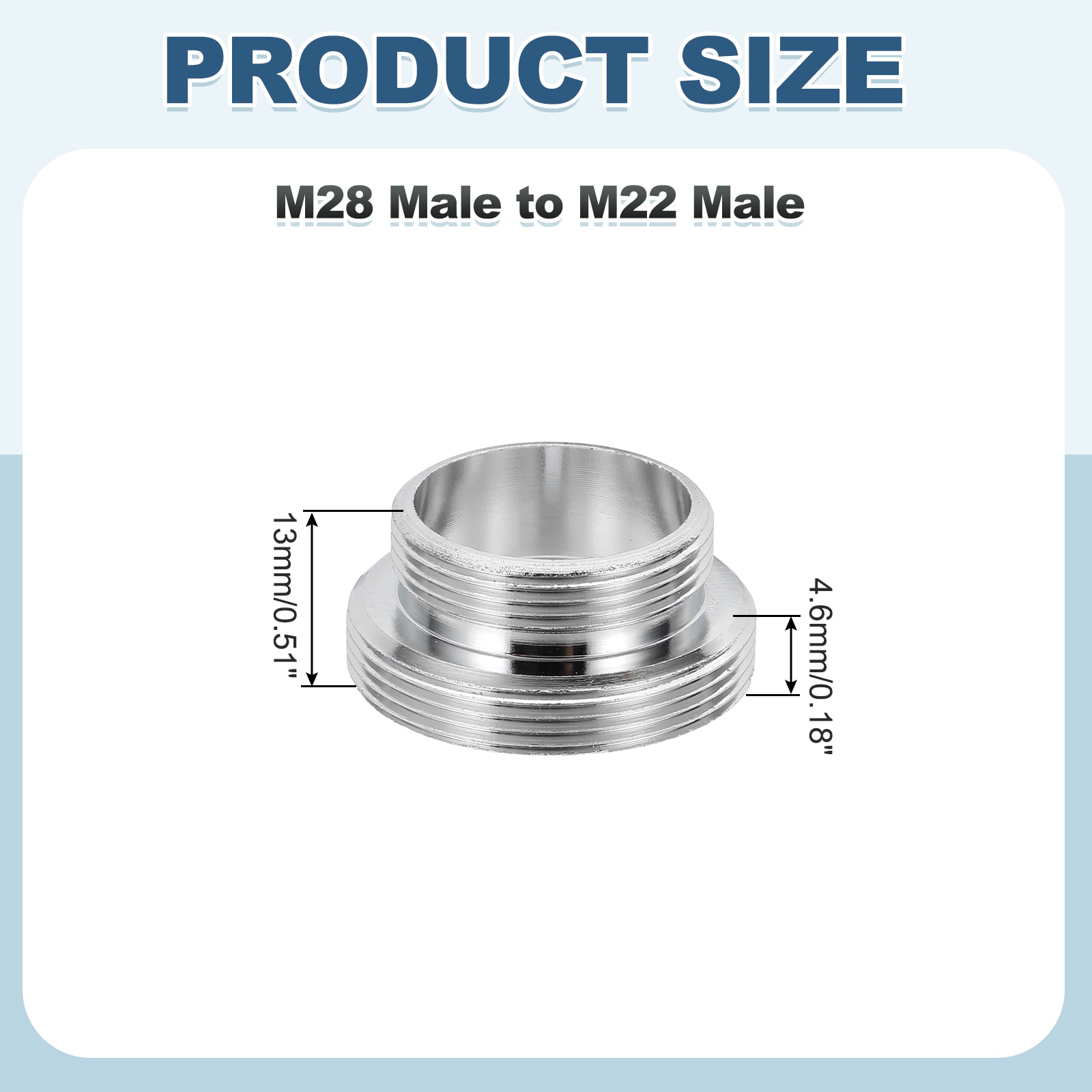 Unique Bargains Faucet Aerator Adapter M28 Male to M22 Male with Washer ...