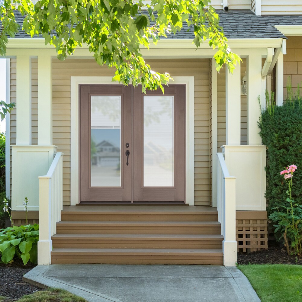 Greatview Doors 64-in x 80-in x 6-9/16-in Wood Left-hand inswing ...