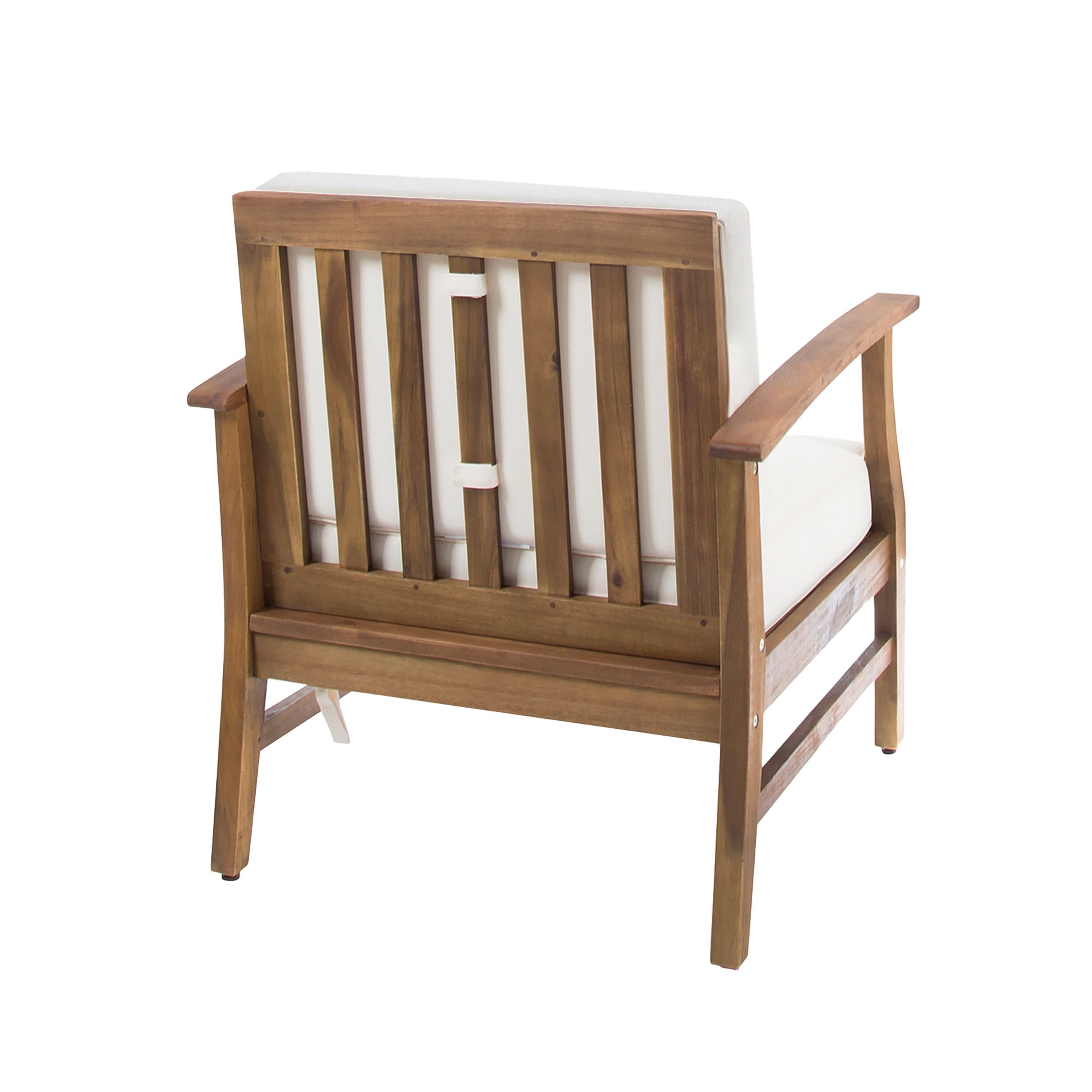 Etokfoks set of 2 club chairs acacia wood slat panel design water ...