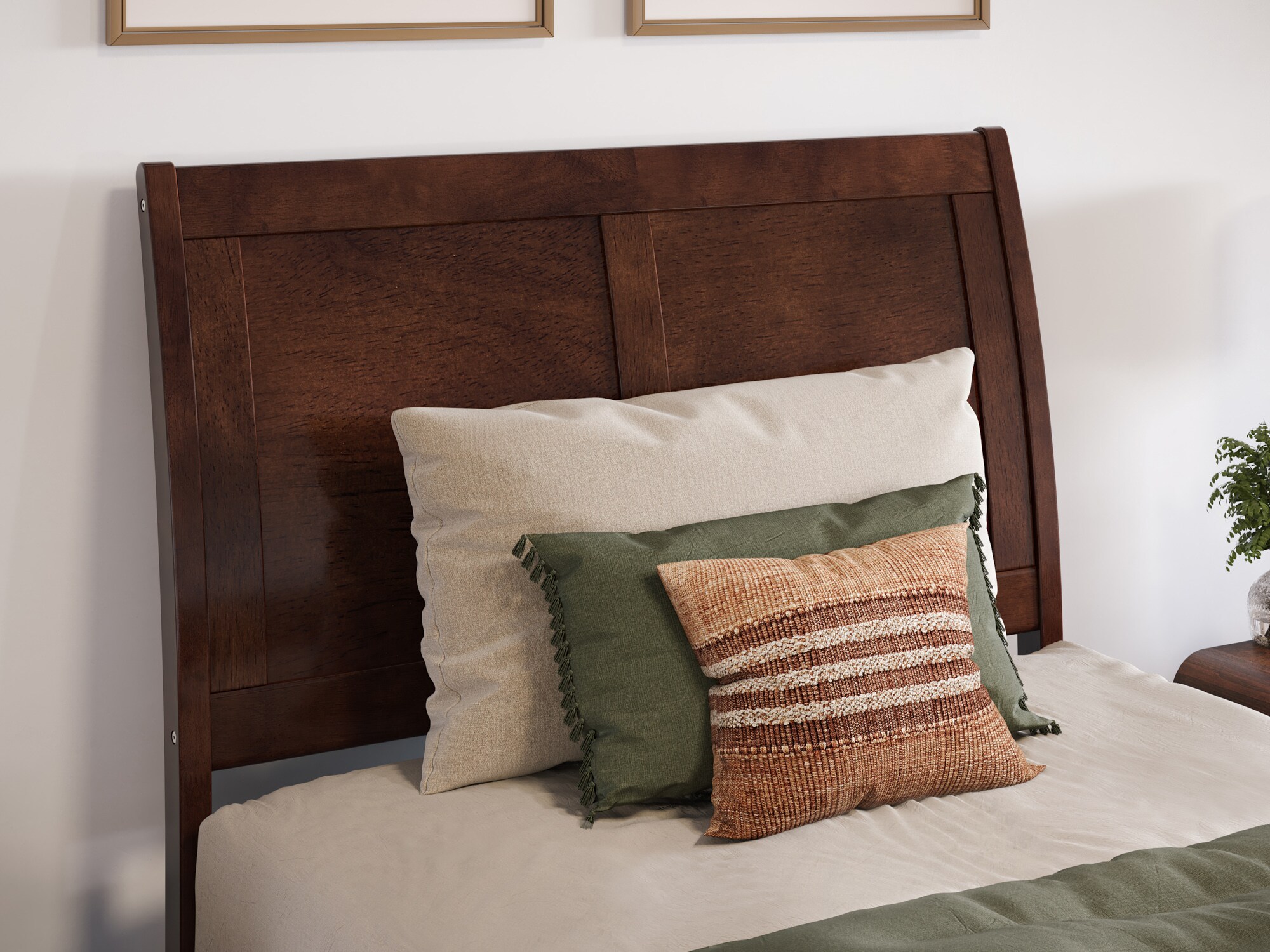 AFI Valencia Walnut Twin Extra Long Wood Sleigh Bed AR8977014 at Lowes.com