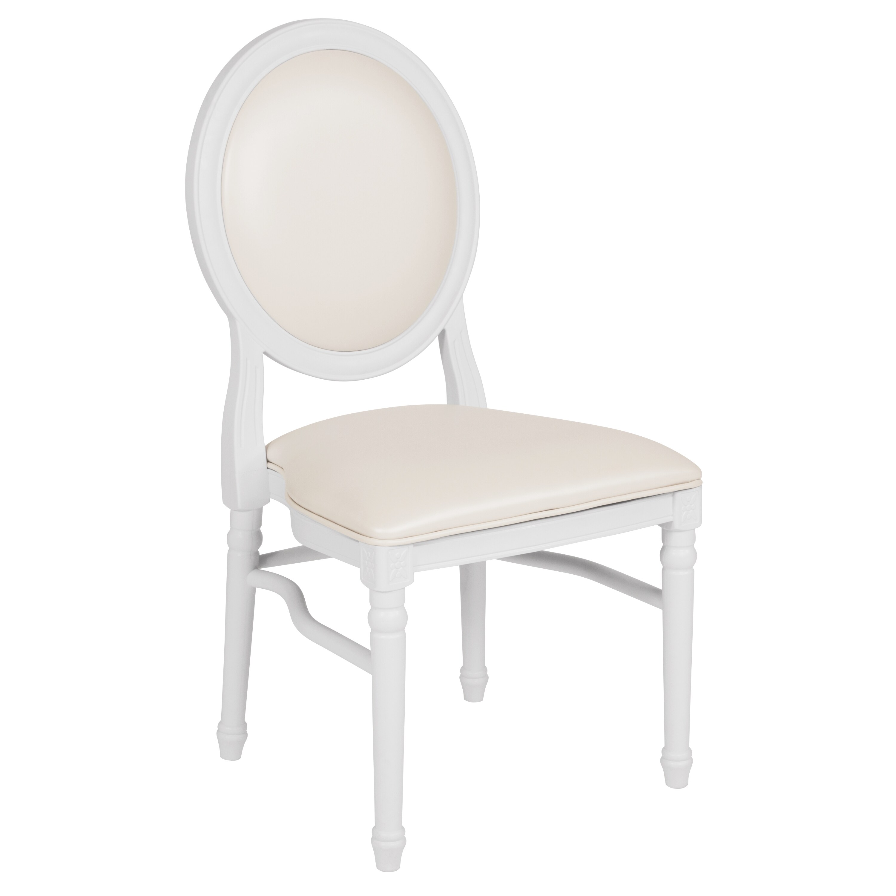 Emma + Oliver King Louis Dining/Desk Chair with White Vinyl Back and ...