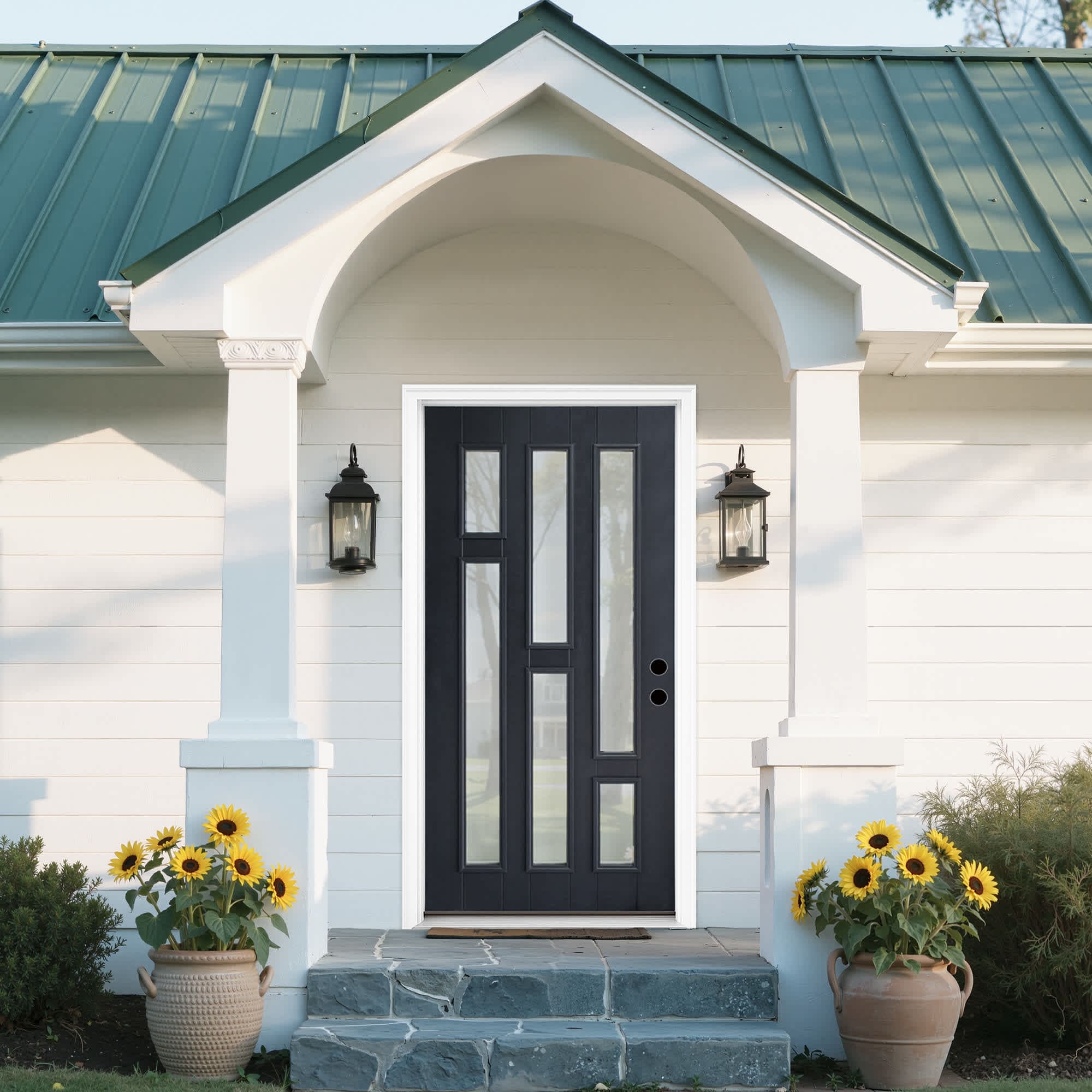 Misty Moon Contemporary 6-Lite Fiberglass Door 36-in x 80-in x 4-9/16 ...