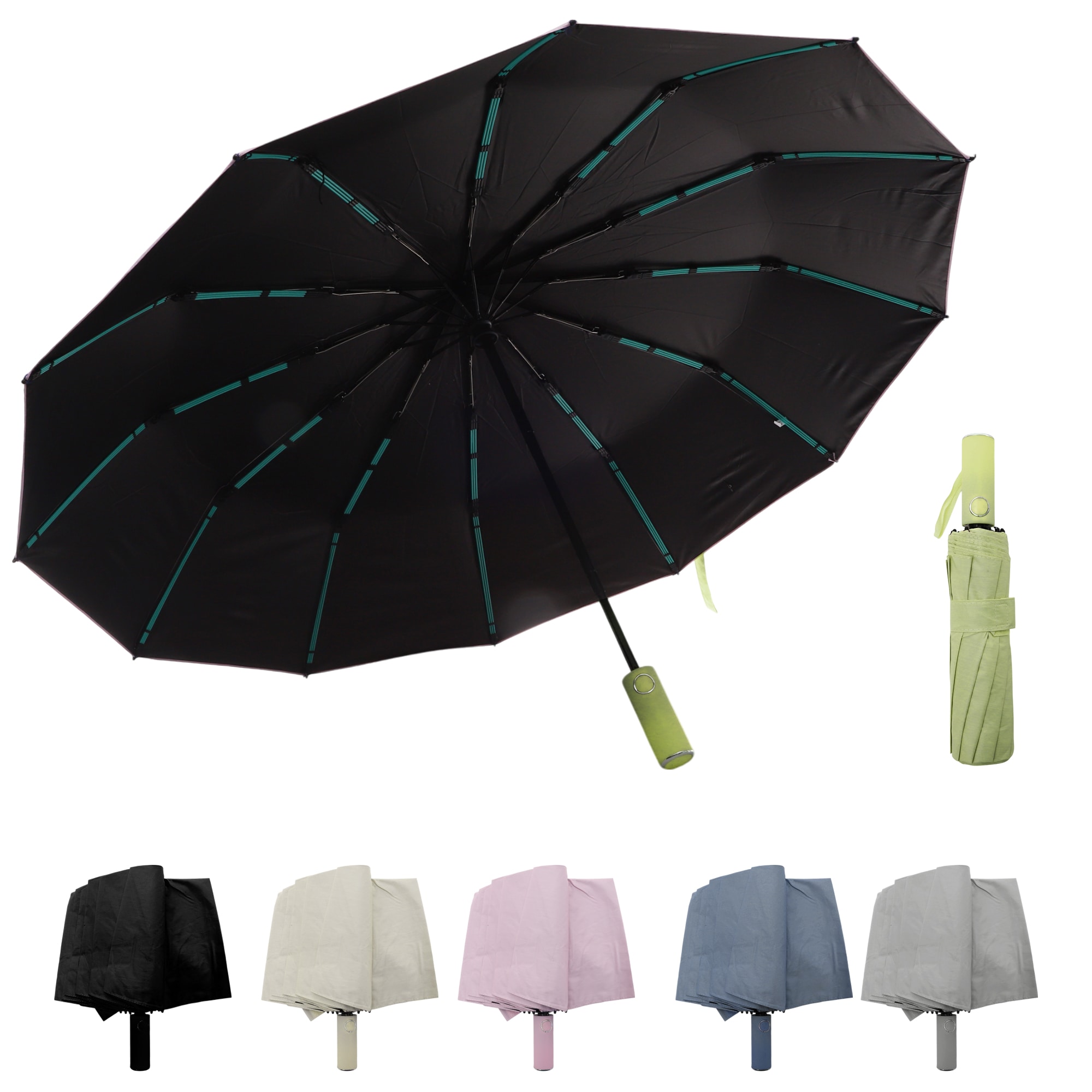 Unique Bargains Automatic Umbrella Collapsible Portable Umbrella ...
