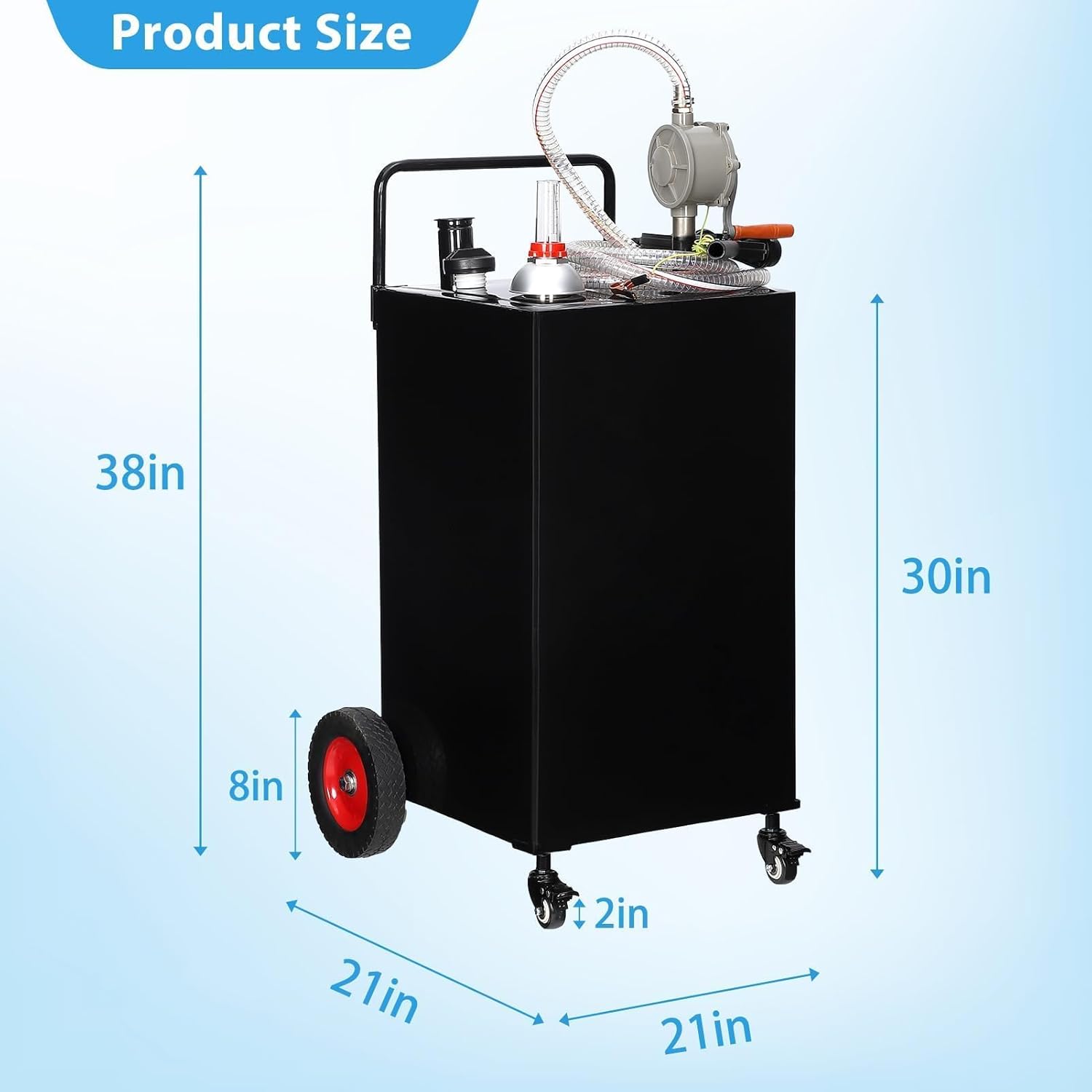 IdealHouse 30 Gallon Fuel Caddy with Transfer Pump and 4 Wheels Heavy ...