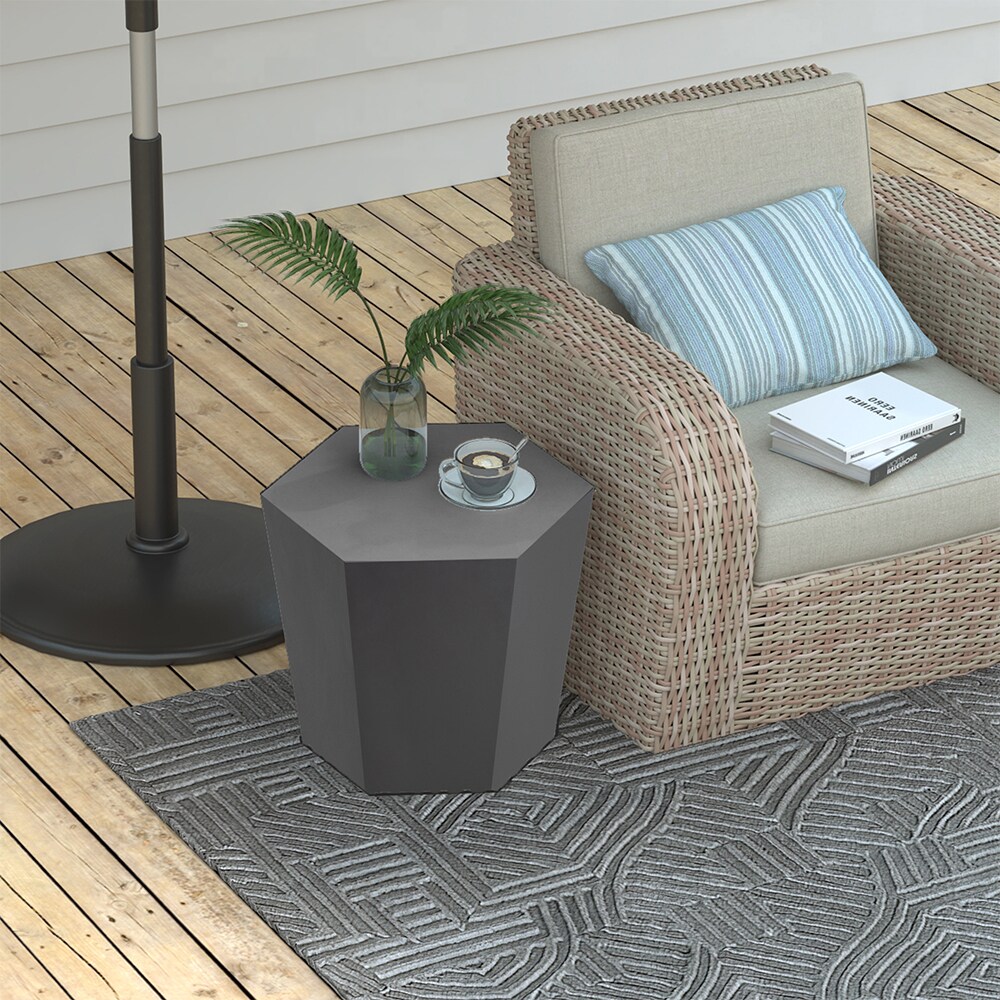 UPHA Hexagonal Table Hexagon Outdoor Coffee Table 24-in W x 24-in L in ...