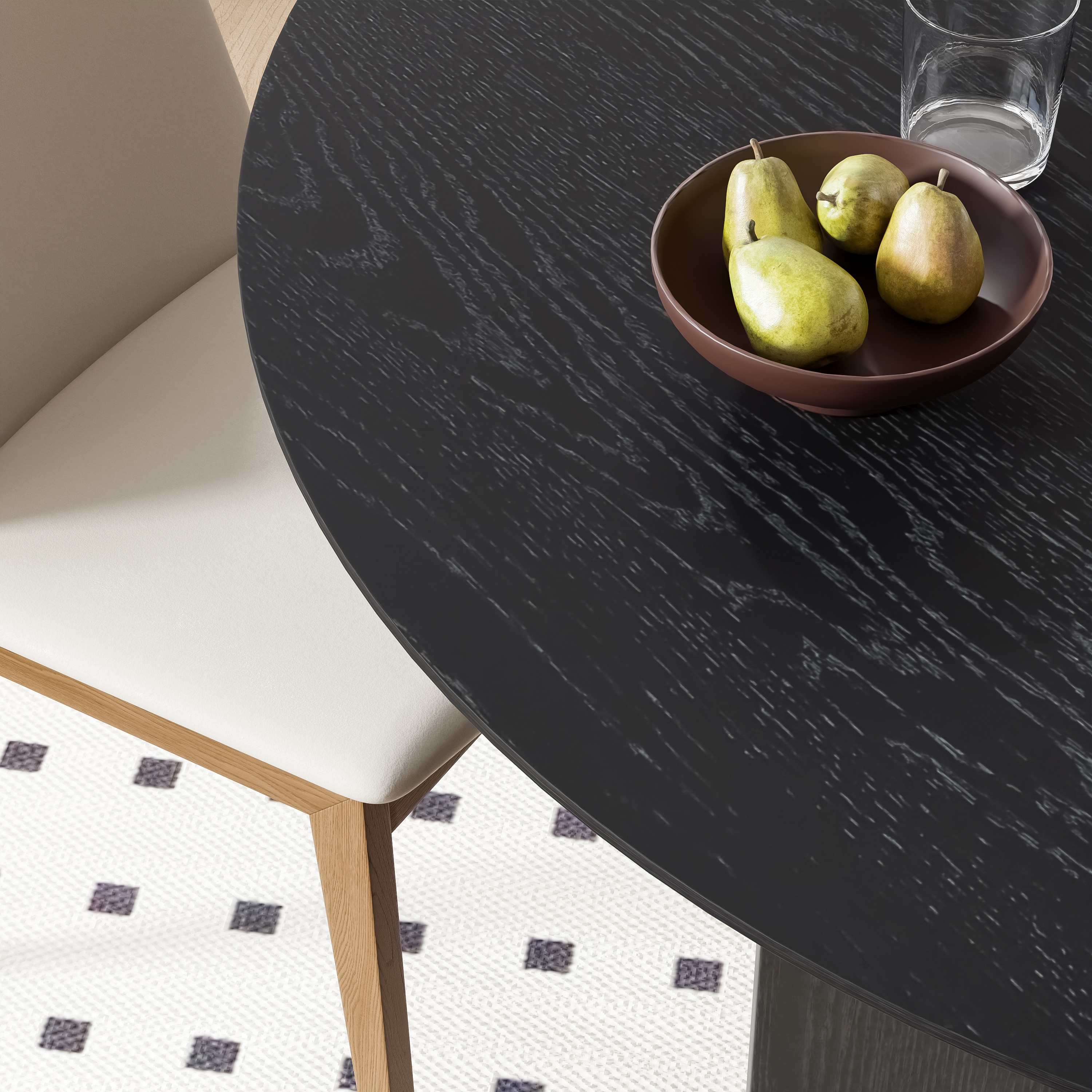 Dovelina Solid Wood Oval Dining Table Kitchen Table with Double ...