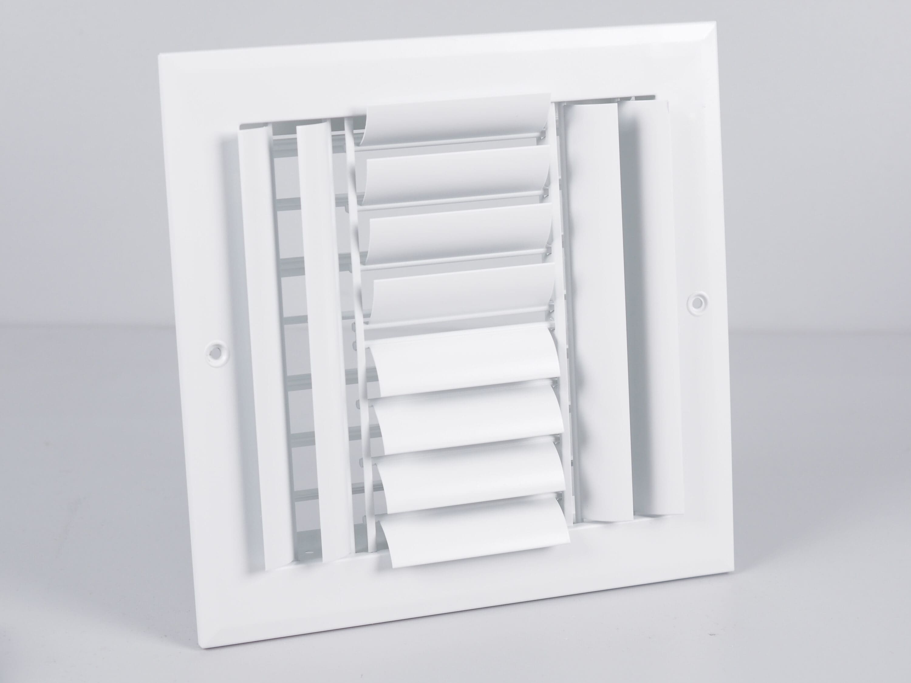 10-in x 10-in 3-way Curved Aluminum White Sidewall/Ceiling Register in ...