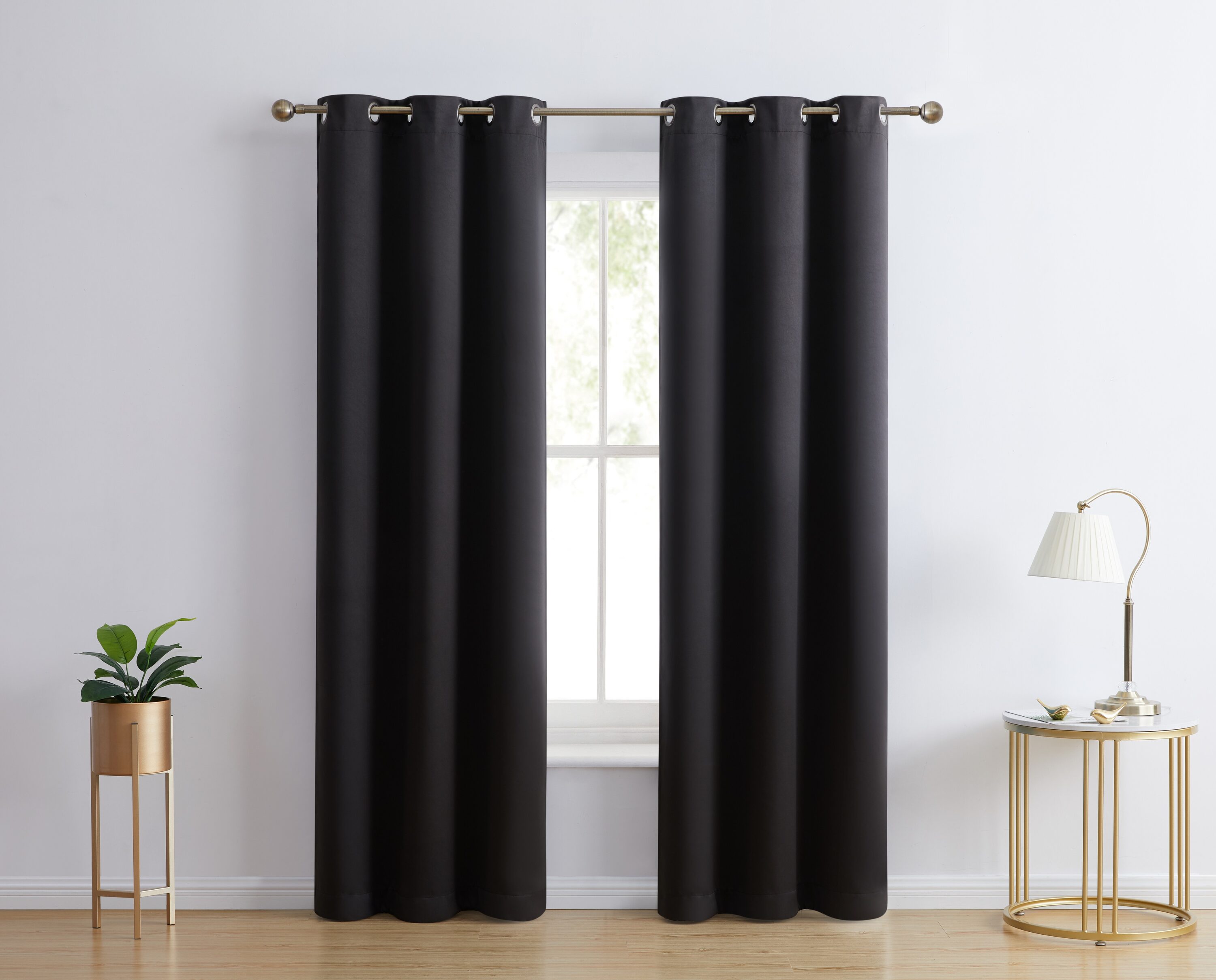 HLC.me Laurence Complete Blackout Grommet Window Curtain Panels Total ...