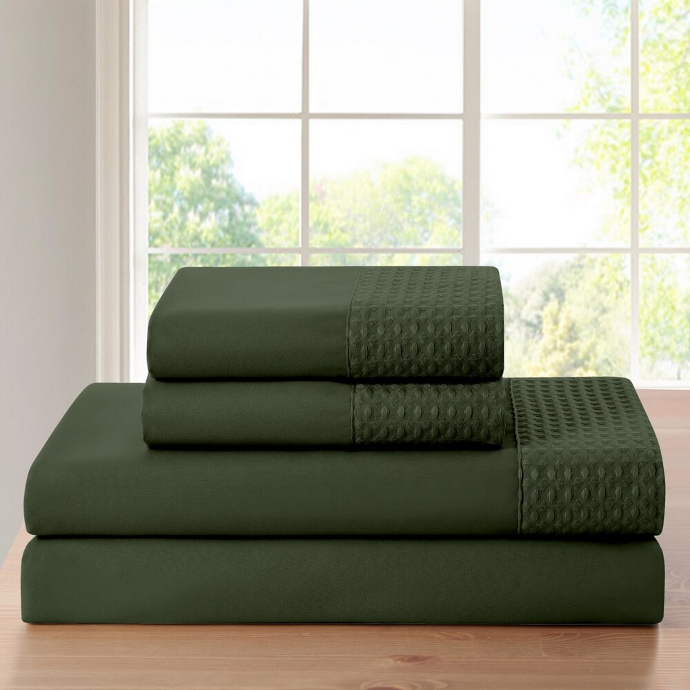 Kathy Ireland Full 1800 -Thread Count Microfiber Sage 4 -Piece Bed ...