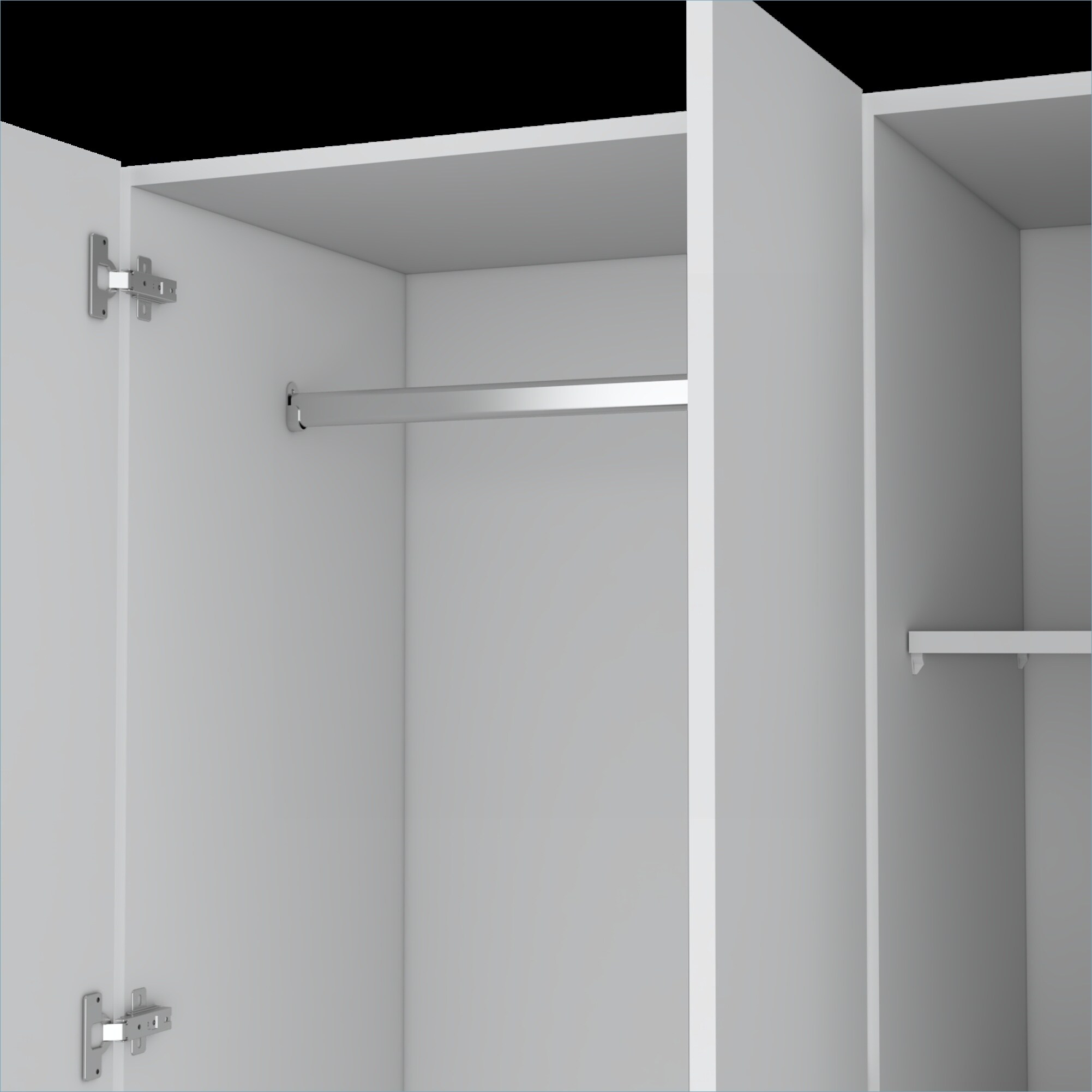 Watnature White Finish Modern Wardrobe For Bedroom Particle Board ...