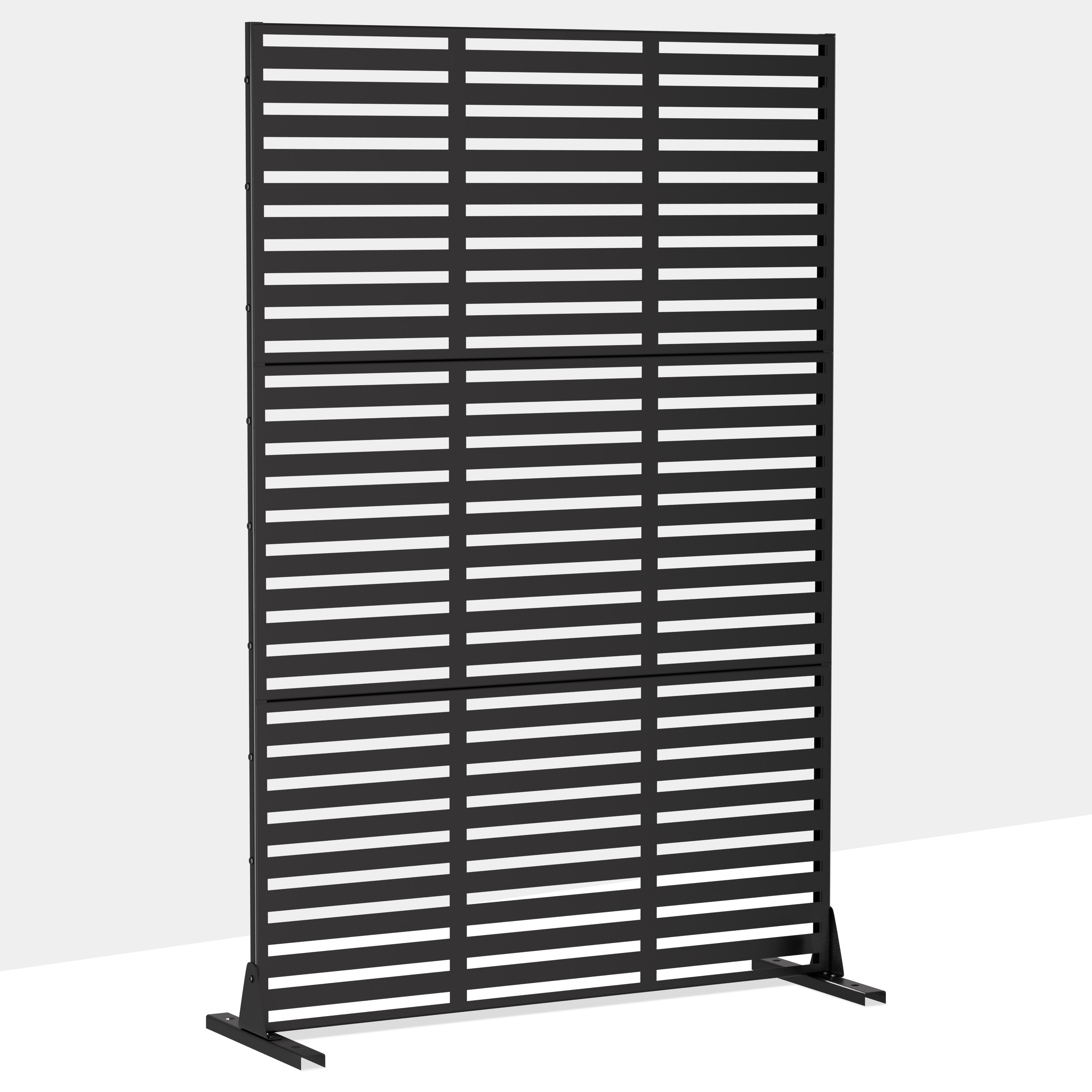Misty Moon 72 in H x 47 in W Outdoor Privacy Screens Galvanized Black ...