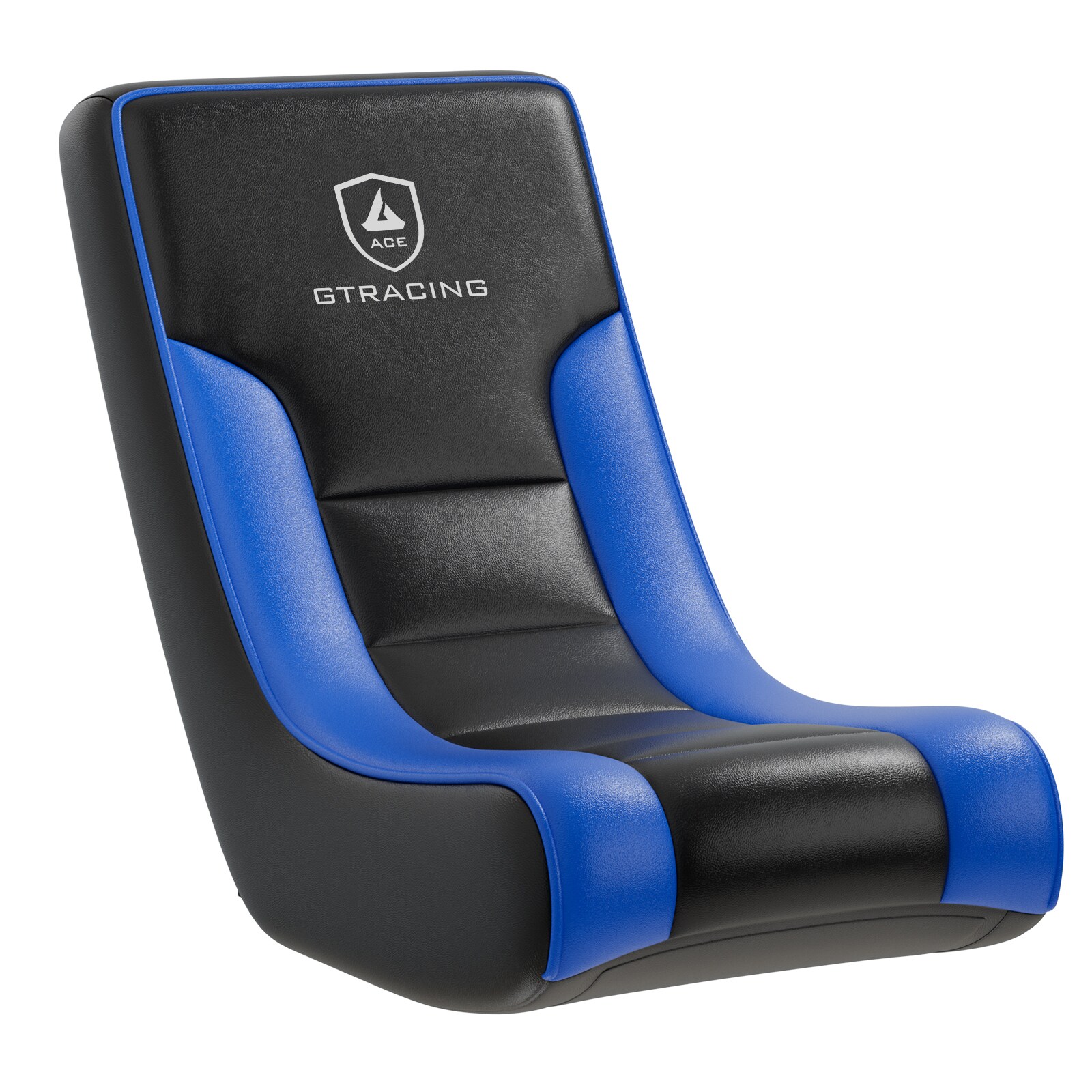 GTPLAYER Blue Gaming Chair Faux Leather Gaming Floor Rocker Chair in ...
