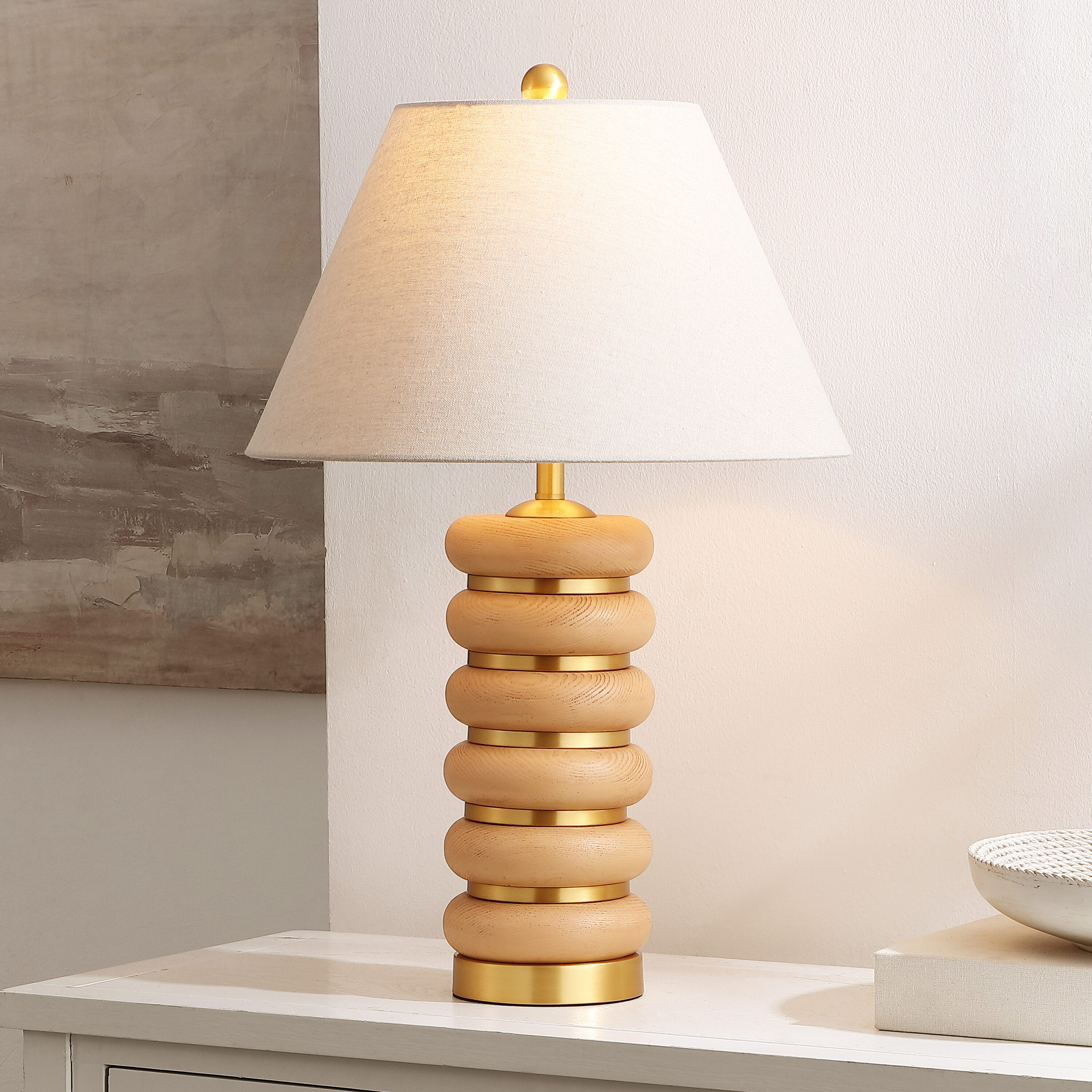 Safavieh Table Lamps 24.5-in Brown LED On/Off switch Table Lamp with ...