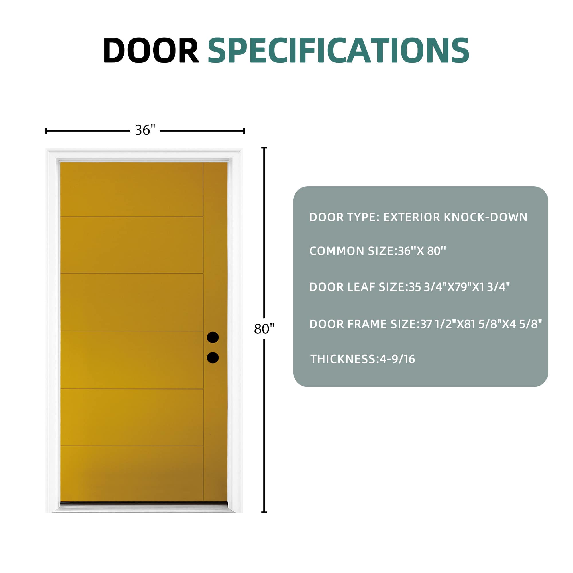 Misty Moon Contemporary U-groove Flush Panel Fiberglass Door 36-in x 80 ...