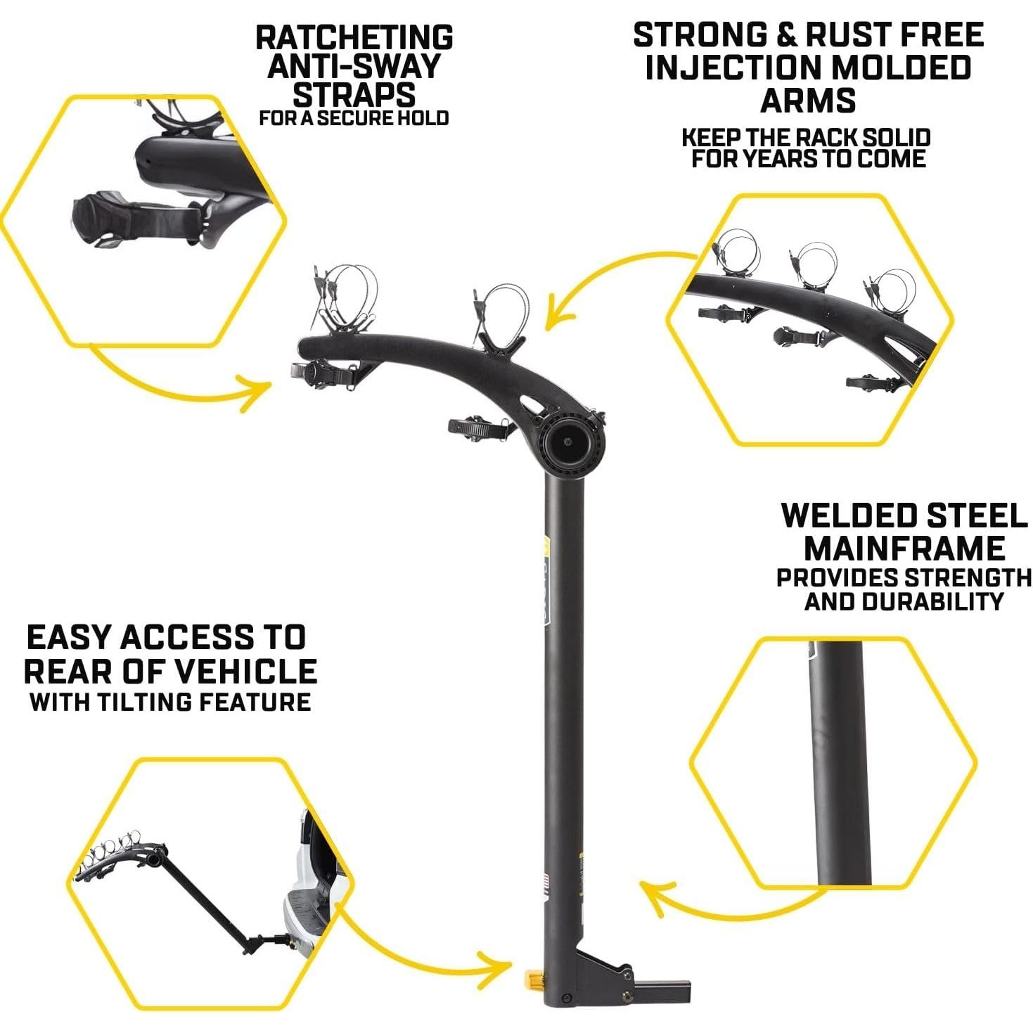 Saris Bones 2 Bike Hitch Rack - Easy Fold Design Hitch Bike Rack with Tilting Base in the Bike ...