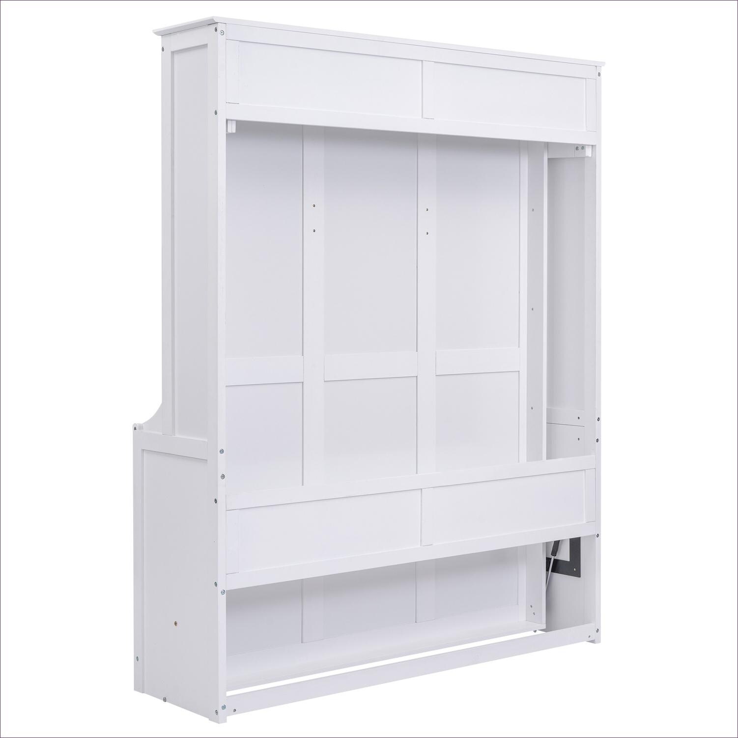 Watnature Queen Murphy Bed with Shelf Minimalist Space-Saving Design ...