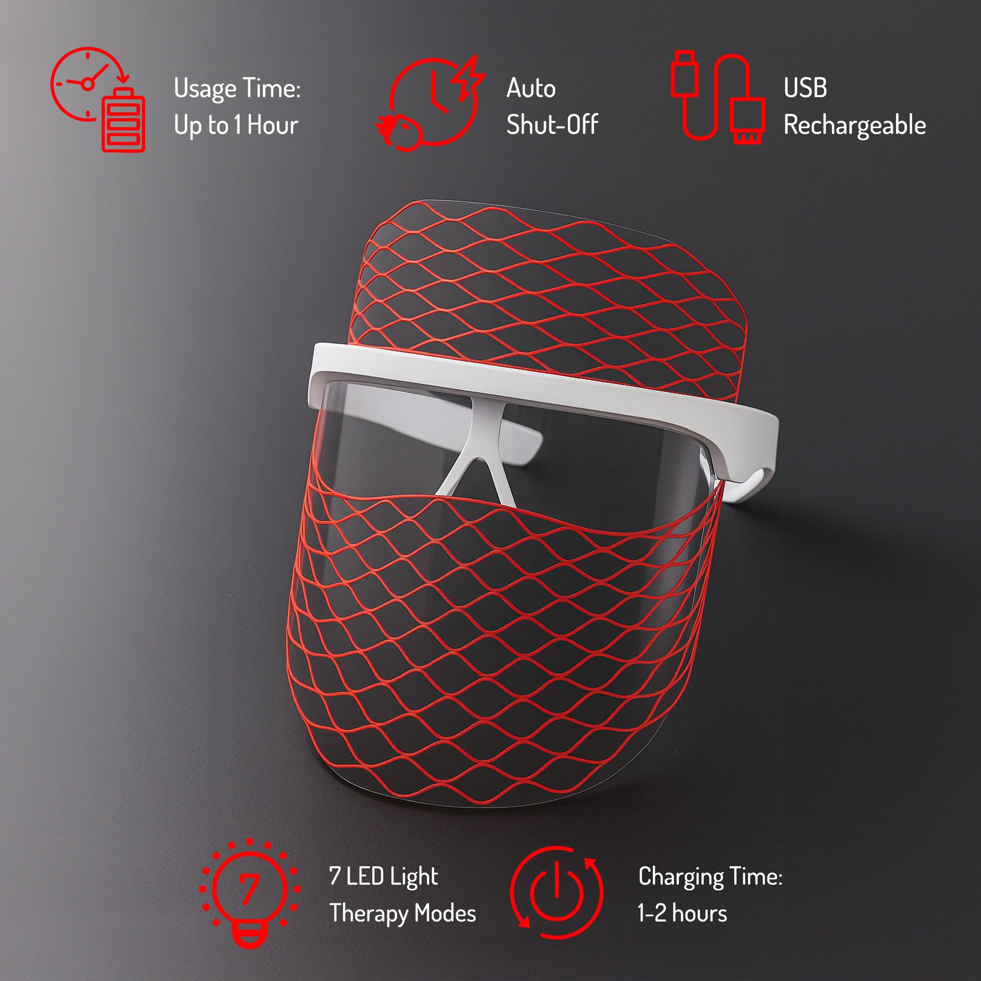 Pursonic 7in1 LED Light Therapy Face Mask Rejuvenate Restore and Reveal ...