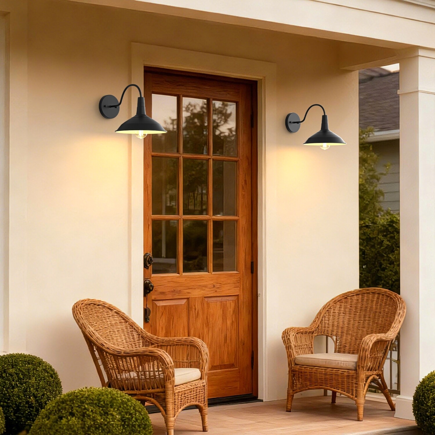 DORESshop Single Light Curved Arm Metal Wall Sconce with Round ...