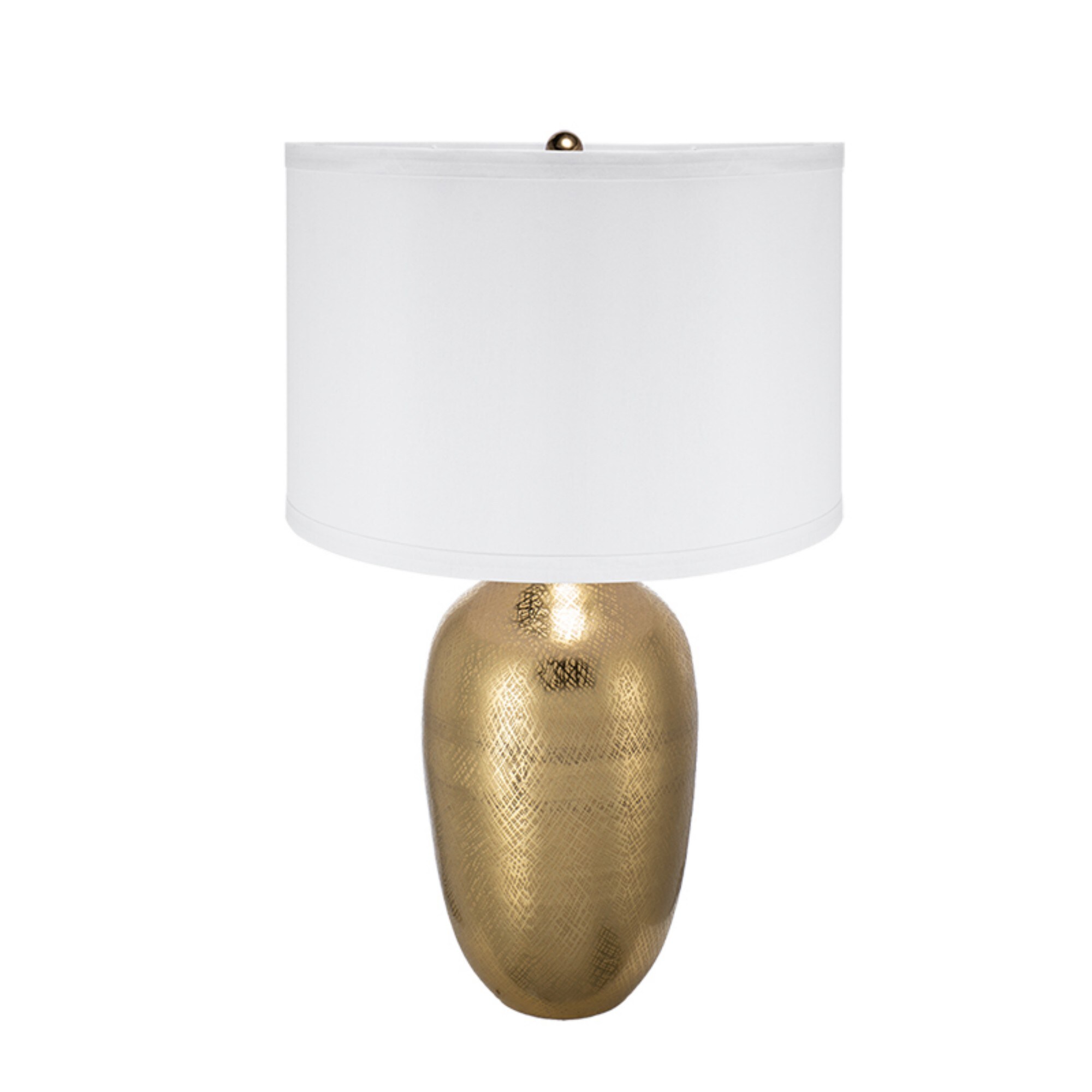 JUSHUA 15x25 inch Round Aluminum Sheet Gold Table Lamp with White ...