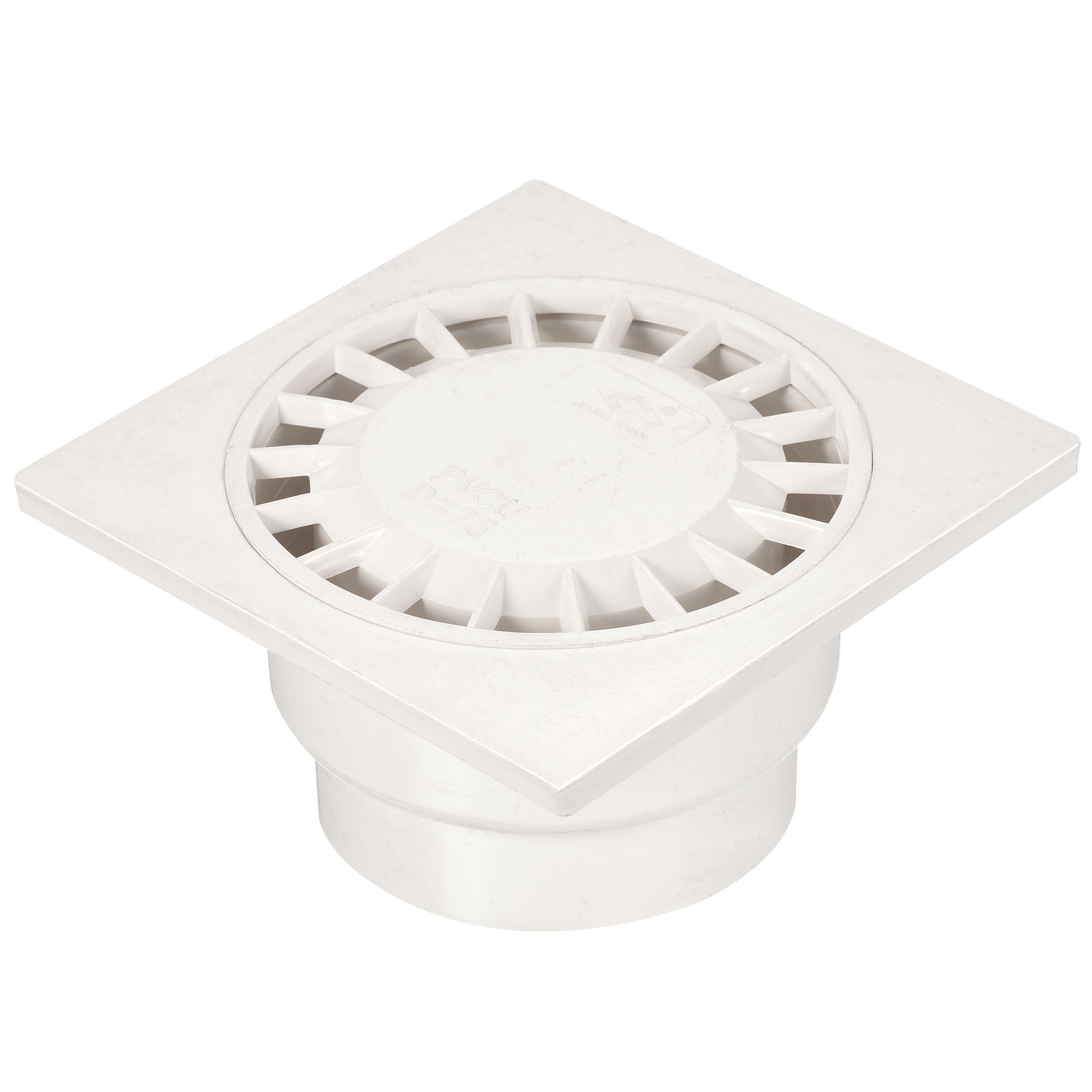 PATIKIL 75mm ID Floor Drain 1pc PVC Square Grate Snap-In Strainer Duct ...