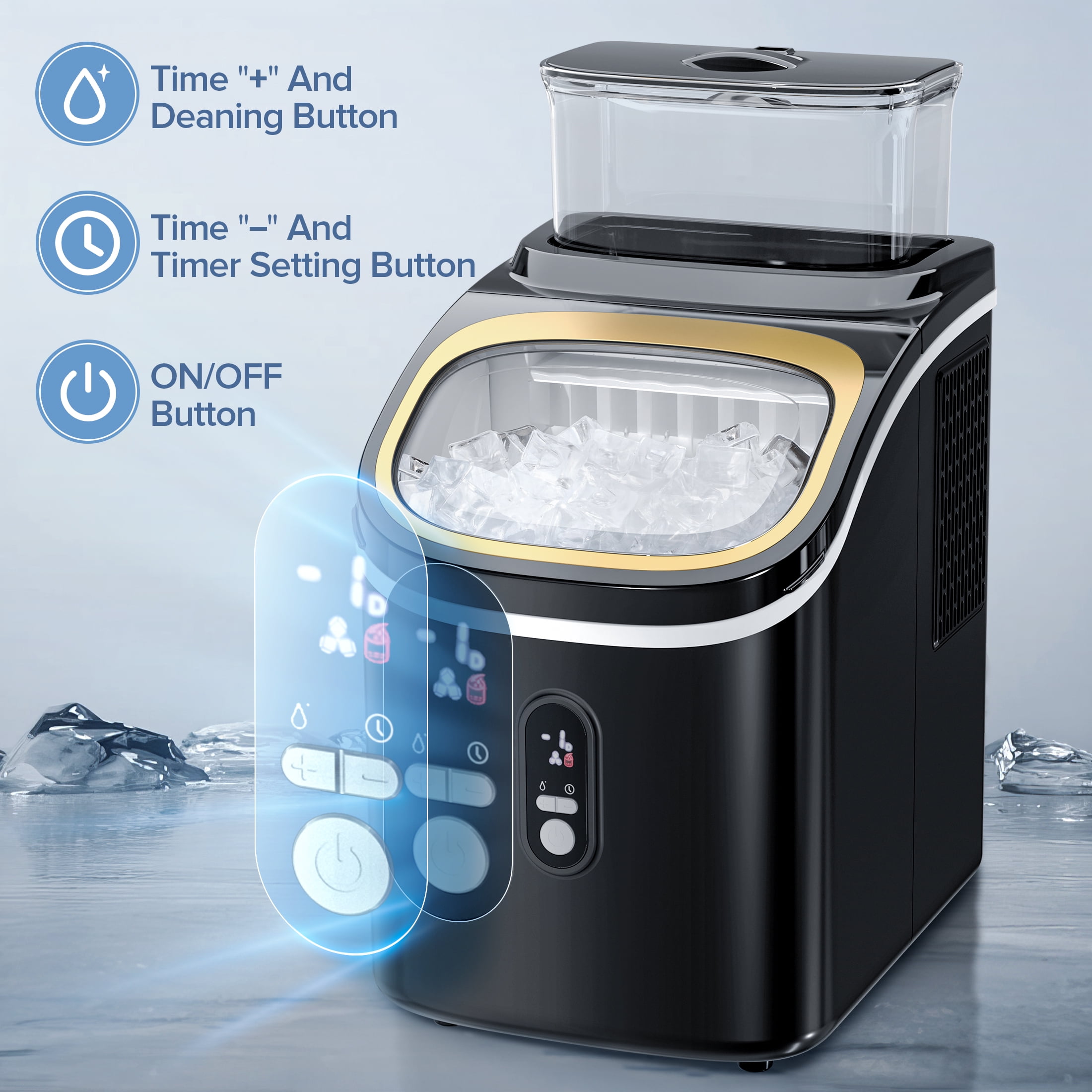 COWSAR 30-lb Ice Per day Cubed Ice Maker (Black) LSZ58IM13AFB at Lowes.com