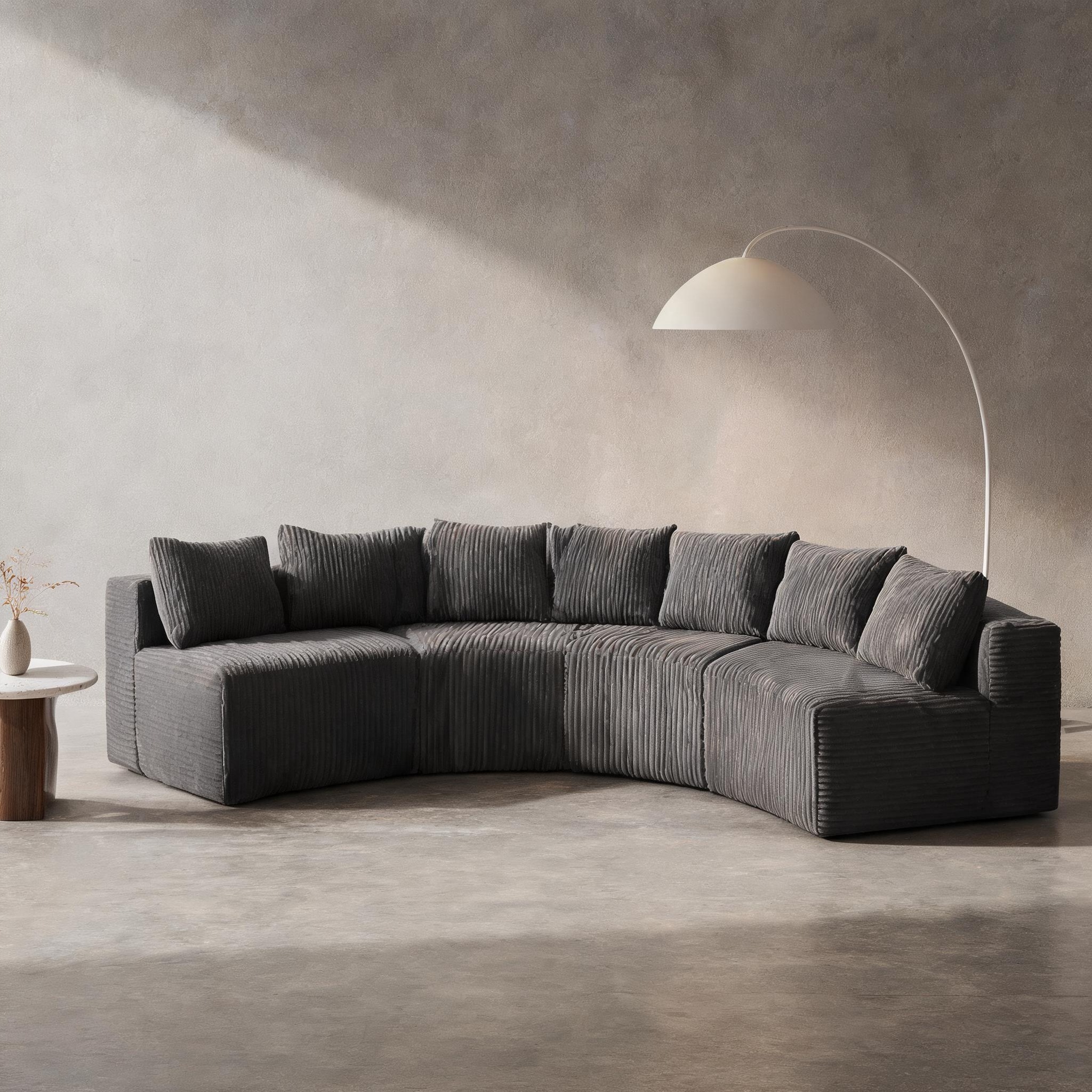 Naturefalls Modular Semi-Circular Corduroy Sectional Sofa with 8 ...
