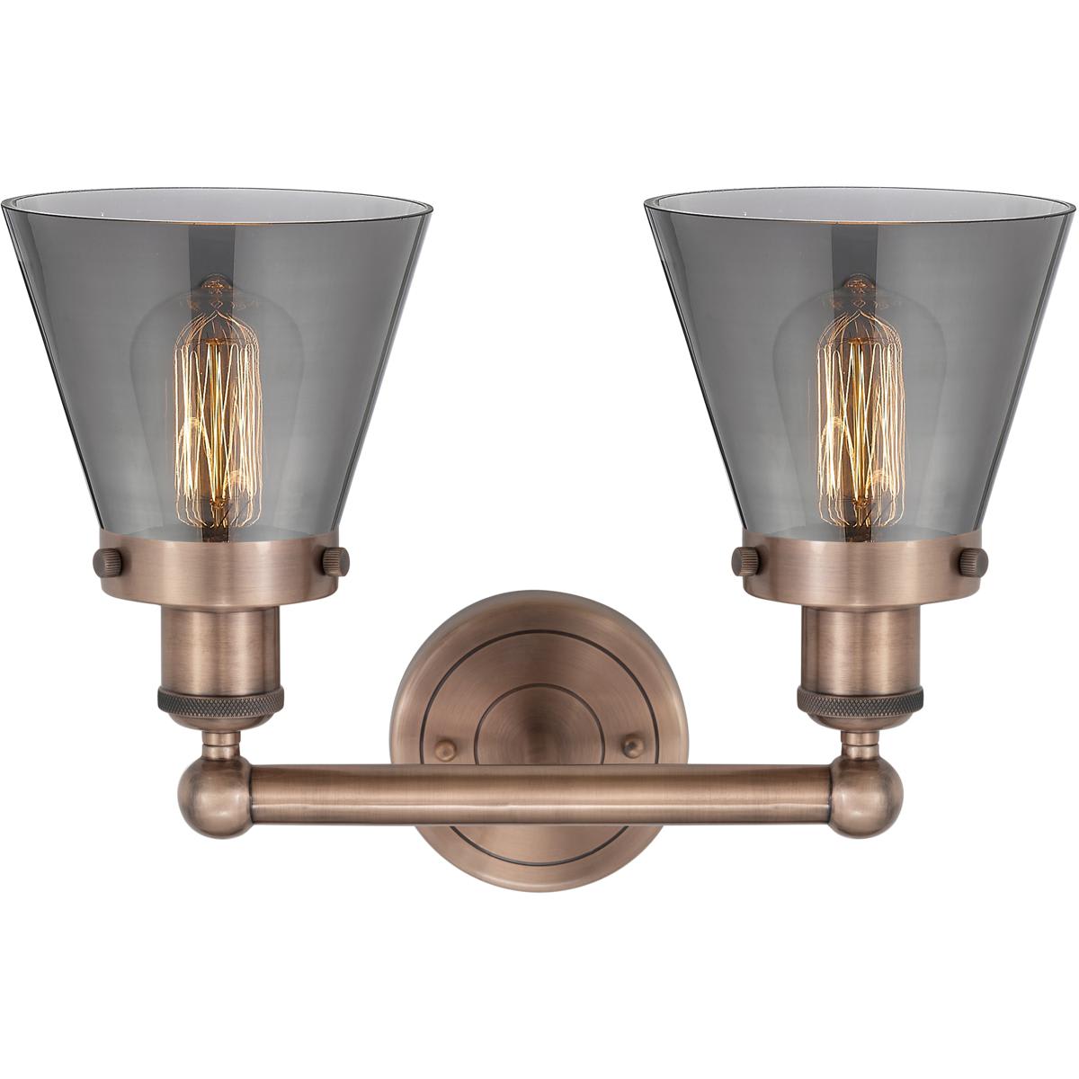 Innovations Lighting 616-2W-AC-G63 Cone Bathroom Vanity Light Antique ...