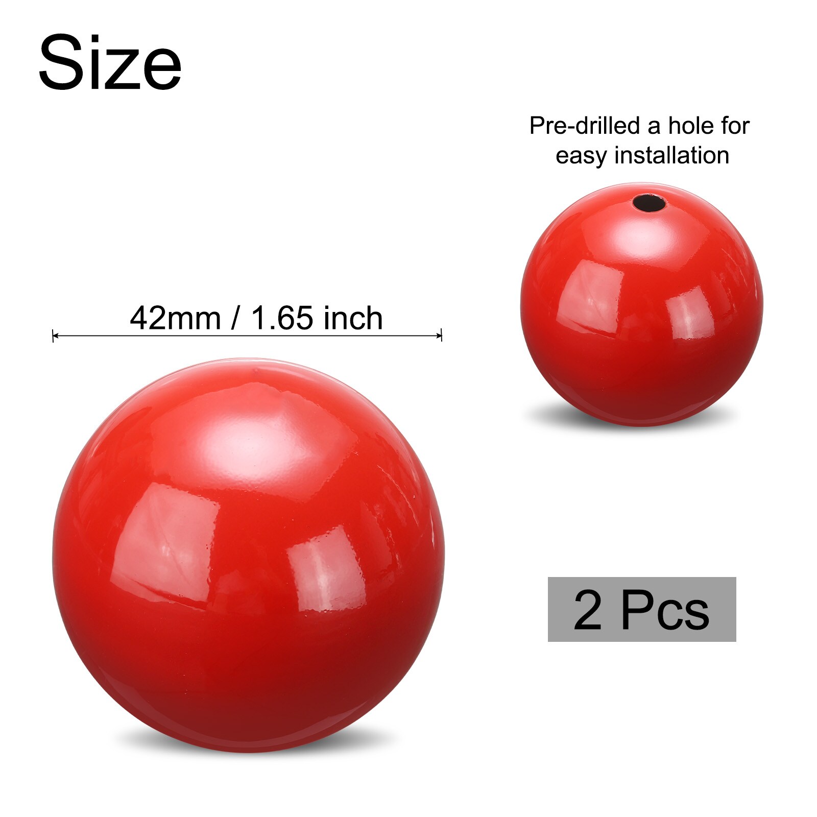 Unique Bargains 2pcs Gazing Globe Decor Ball 1.65 Inch 42mm Garden ...