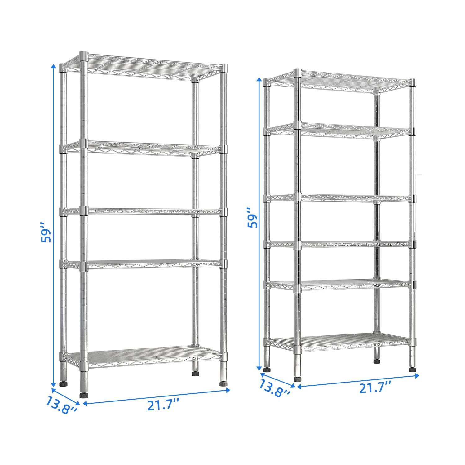 JUSHUA 62 point 9 inch Wide NSF Adjustable Carbon Steel Wire Storage ...