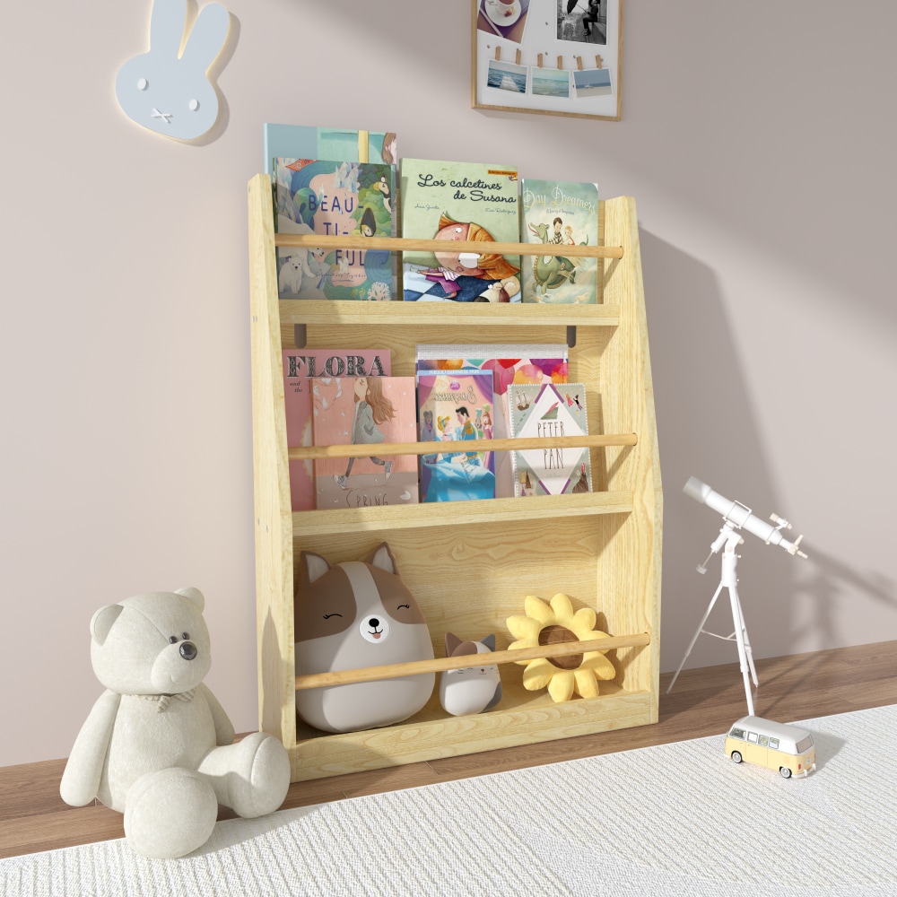 Wooakway 3 Tier Kids Bookcase Toy Storage Organizer for Bedroom ...