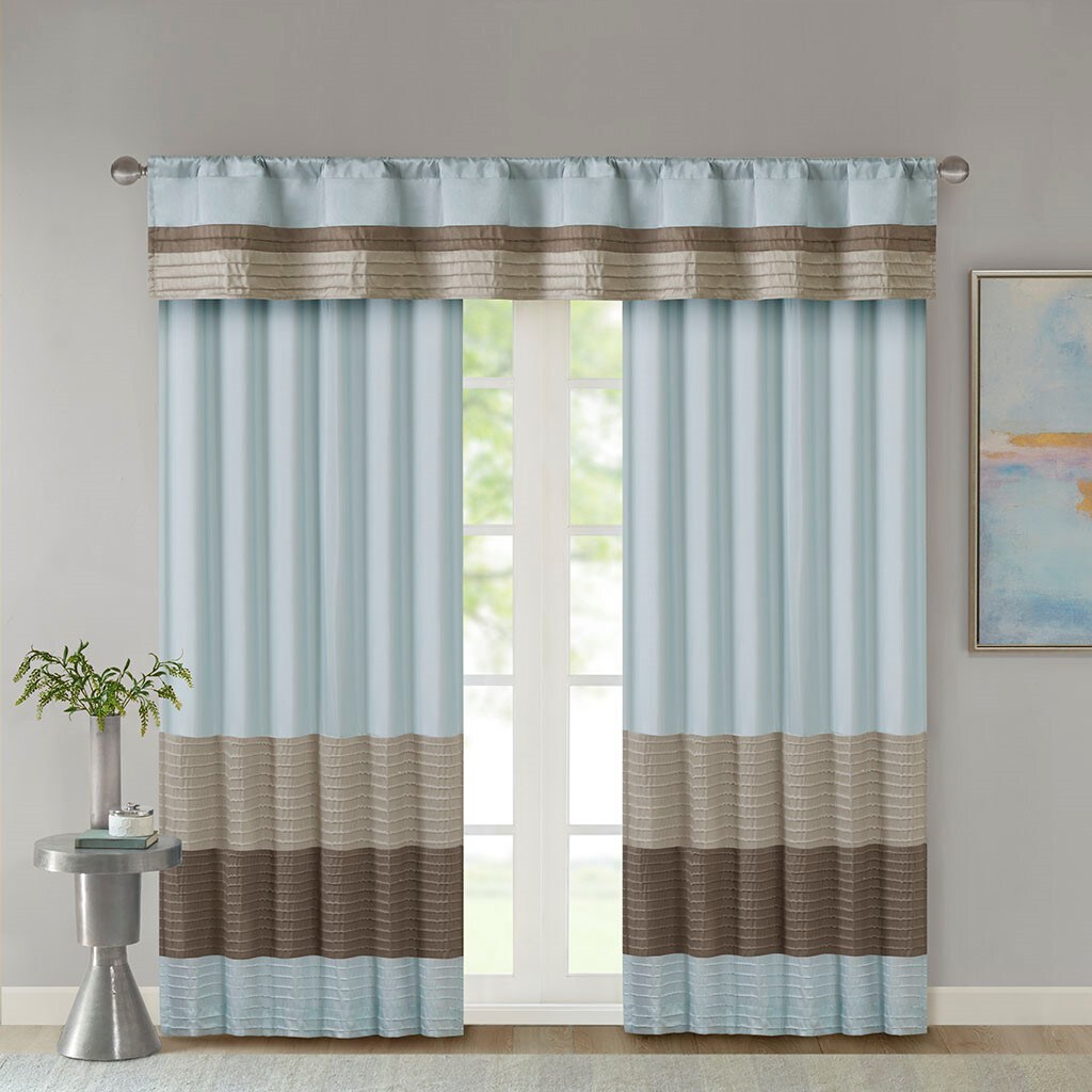 Gracie Mills Nixon Polyoni Pintuck Rod Pocket Window Valance at Lowes.com
