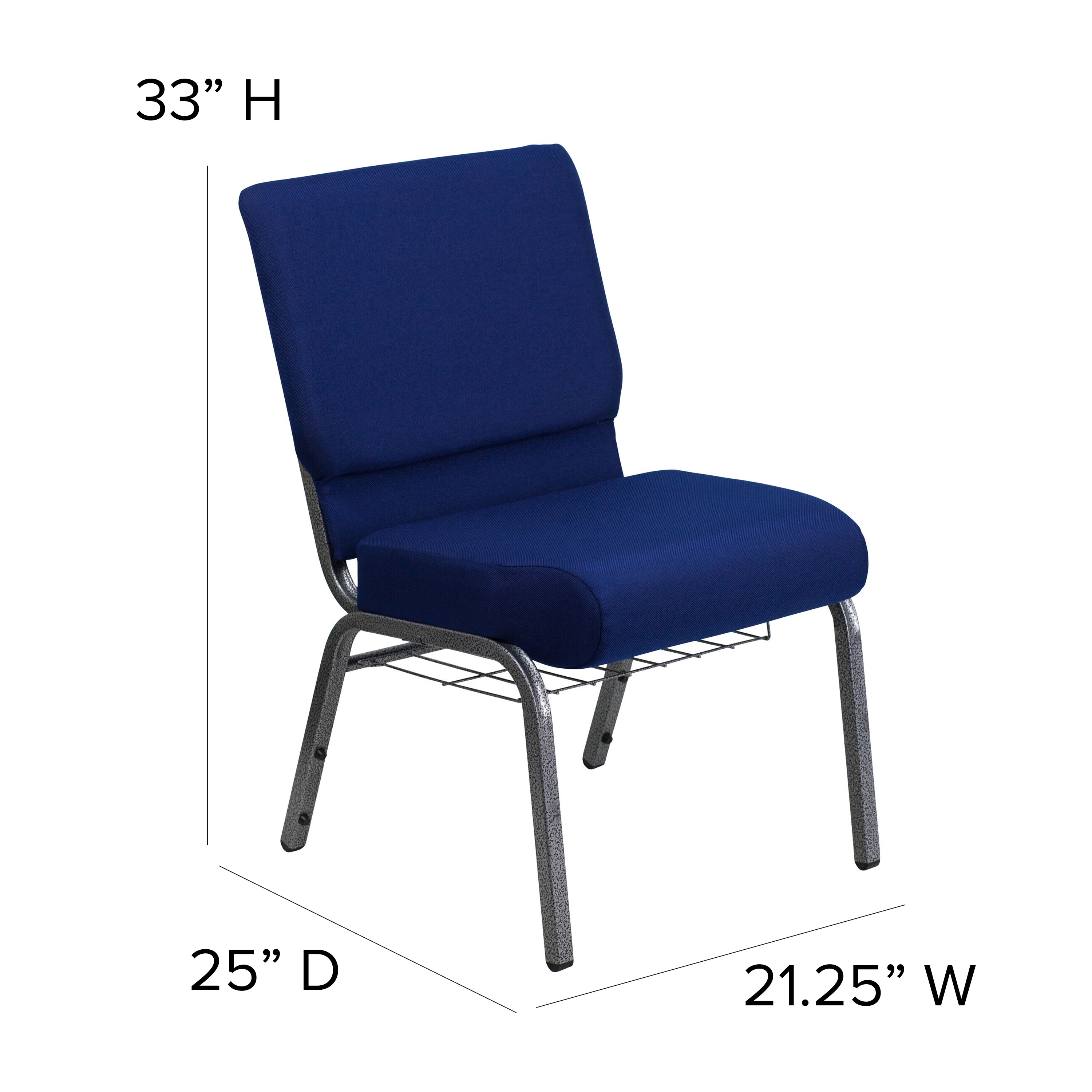 Flash Furniture Modern Navy Blue Fabric/Silver Vein Frame Accent Chair ...