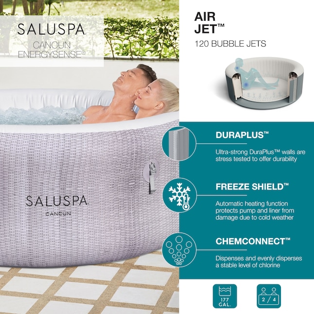 Bestway 71 In X 26 In 4 Person Inflatable Round Hot Tub In The Hot Tubs