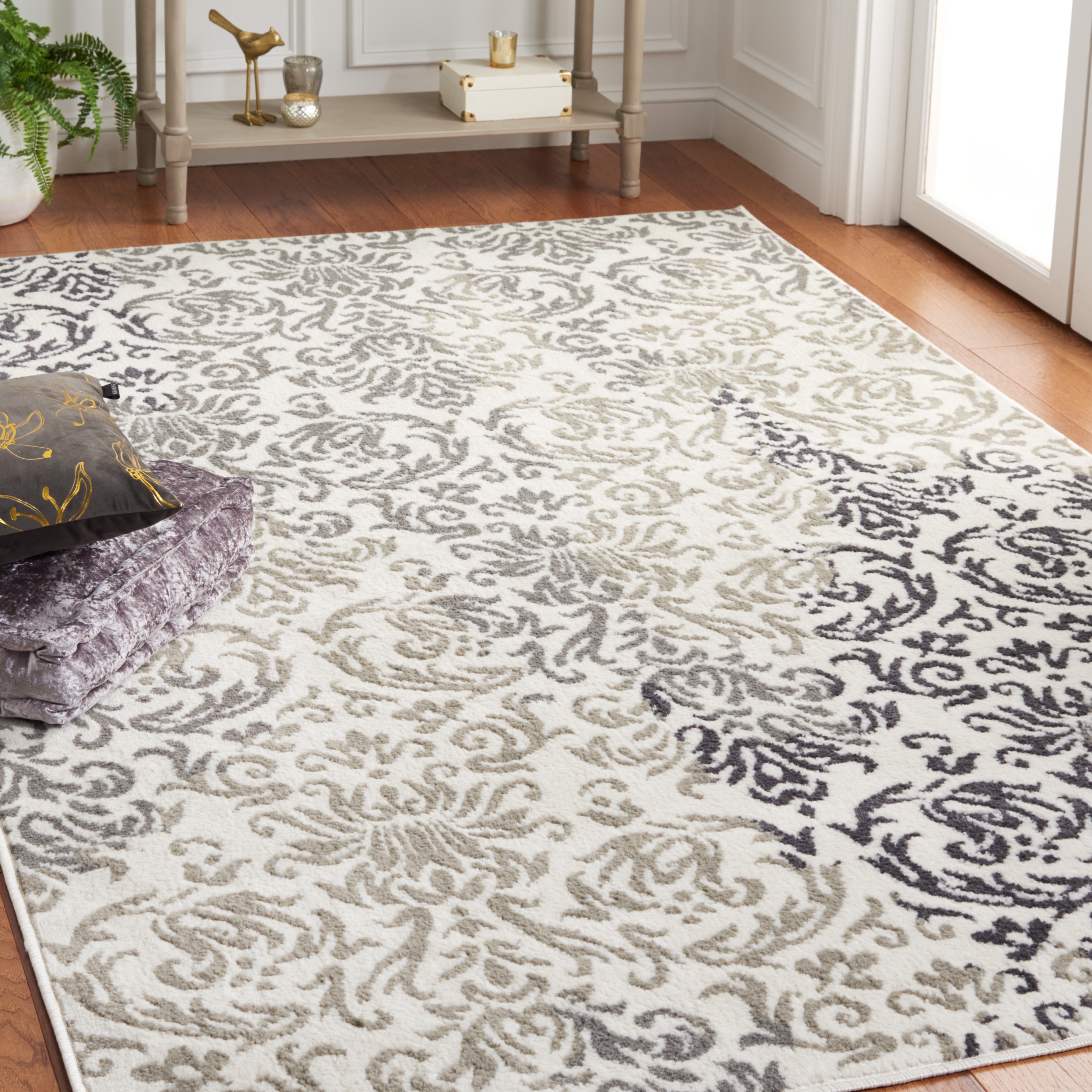 Safavieh Pyramid 210A Ivory Grey/Charcoal 5 x 7 Rectangular Area rug in ...