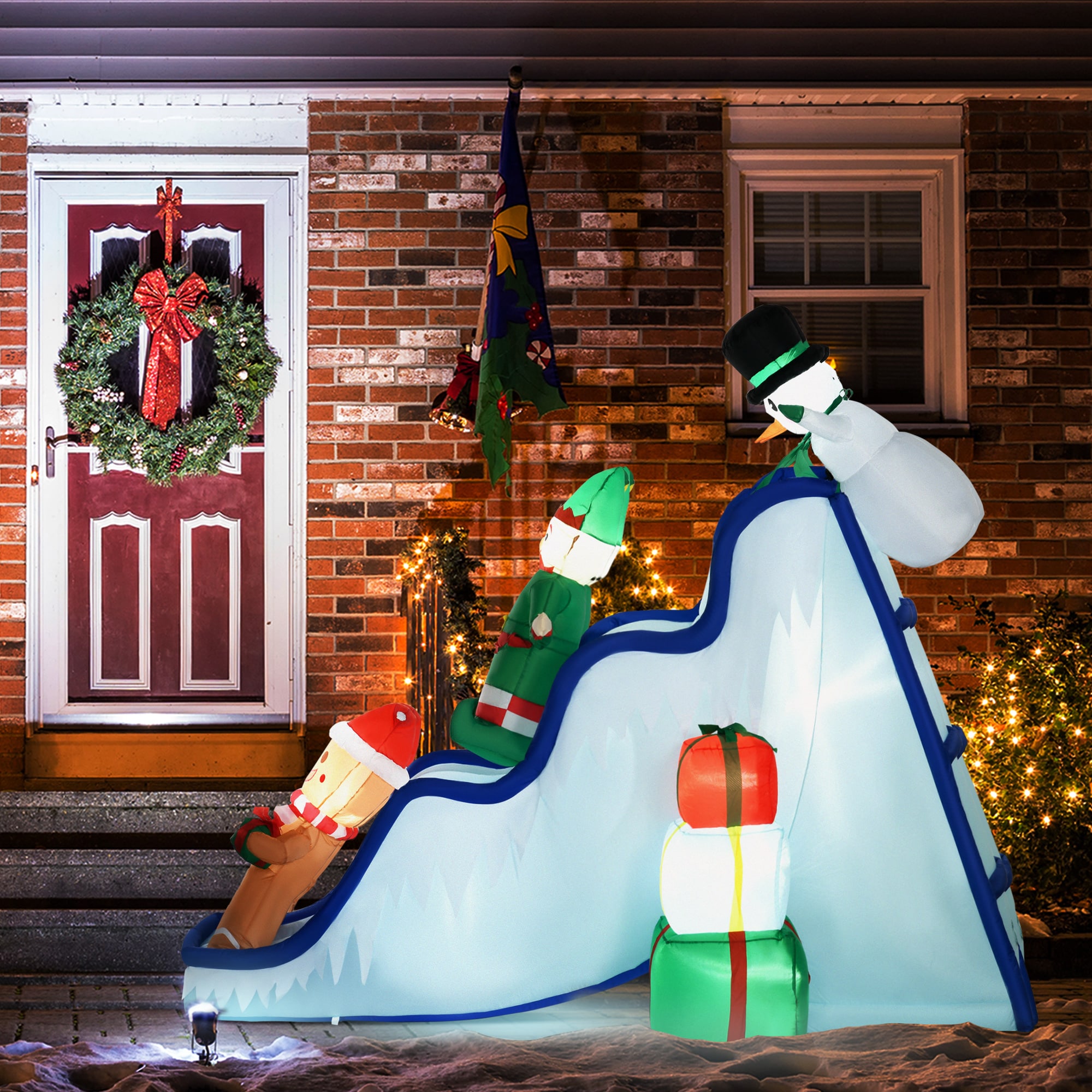Tatayosi Christmas Inflatable Outdoor Indoor Decorations Snowman Elf ...