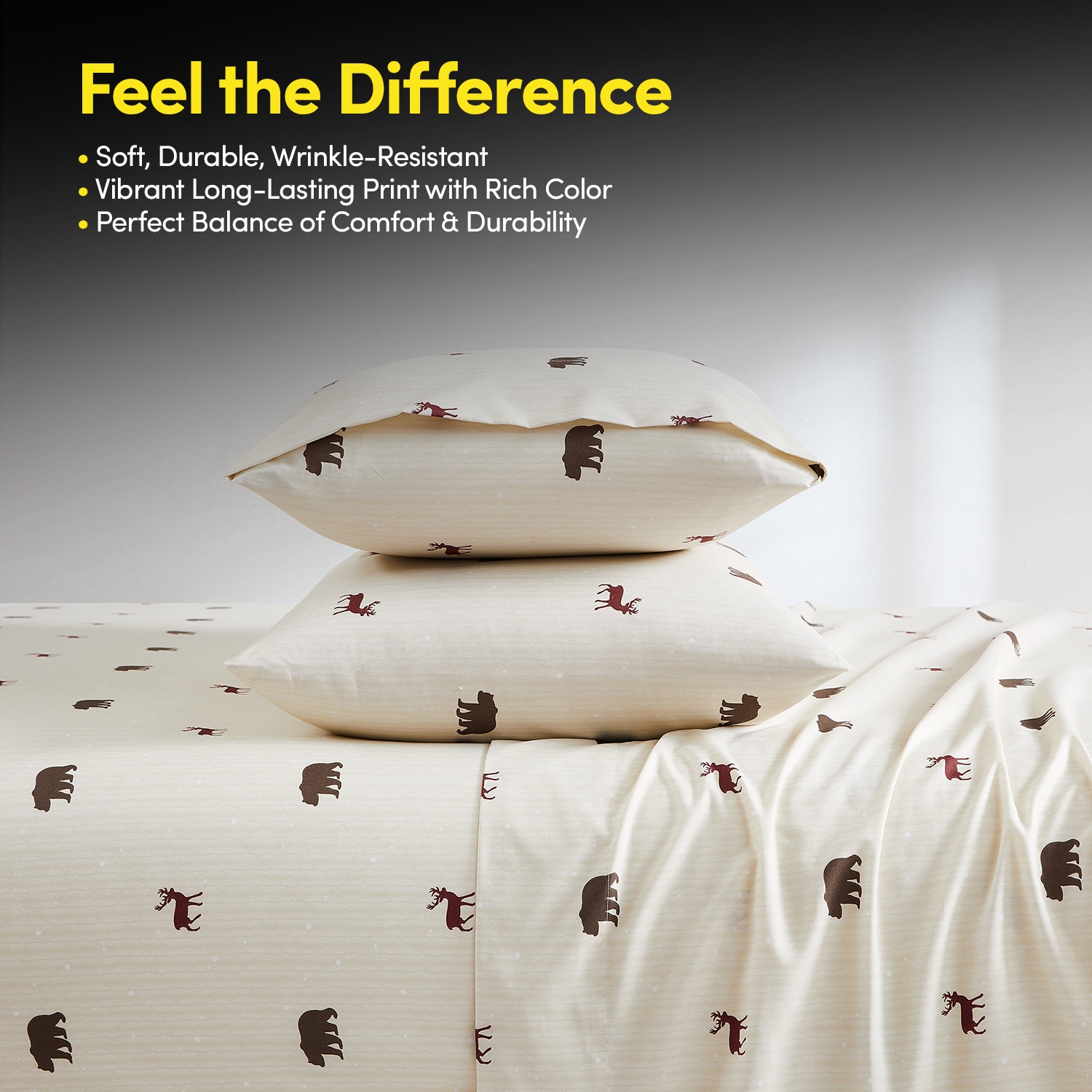 Sweet Home Collection Printed Holiday 4pc Sheet Sets Easy Care Soft ...