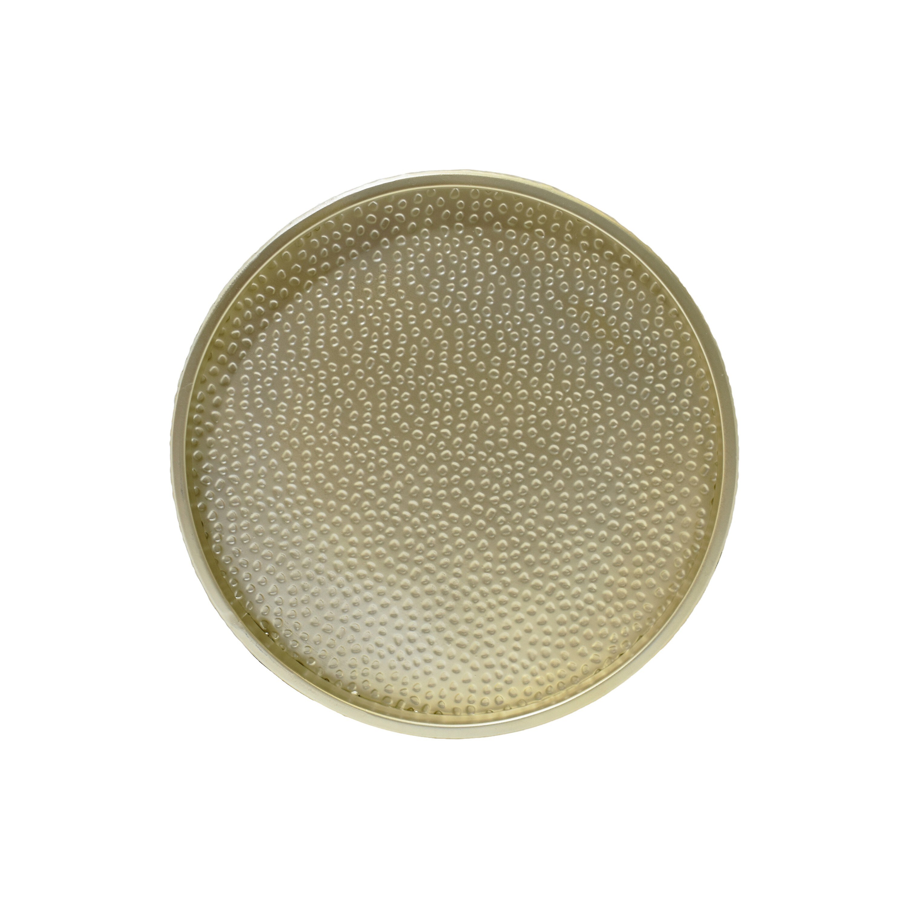 Benzara 16 in. Gold Round Metal Top End Table (Set of 2) in the End ...