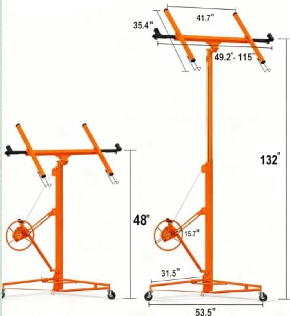 Garvee 150 Lbs 11FT Drywall Lift Adjustable Telescopic Arm Foldable ...
