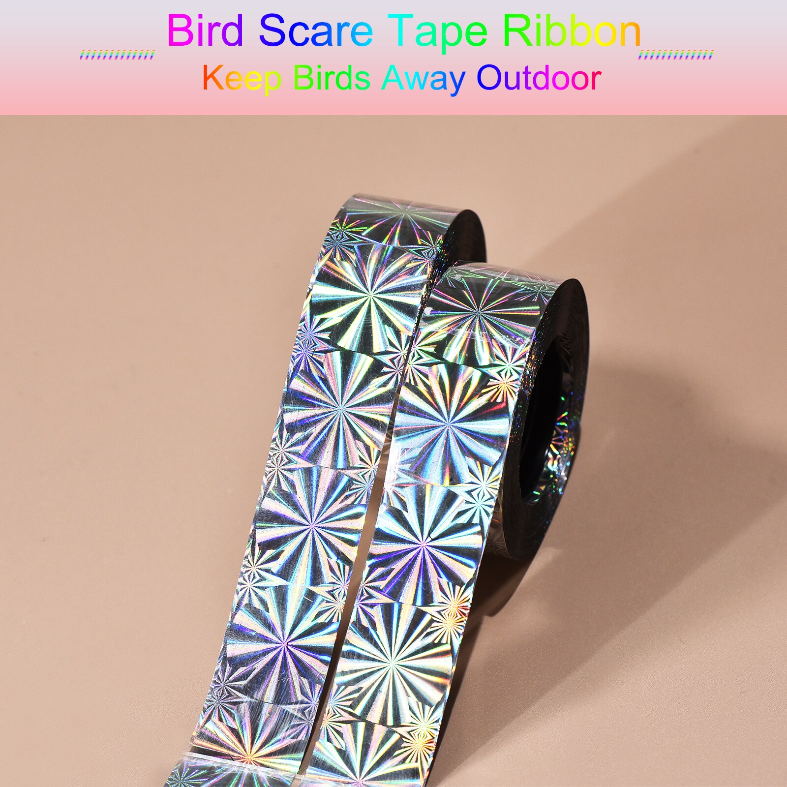 Unique Bargains Bird Scare Tape 262 ft x 2 in PET Reflective Tape ...