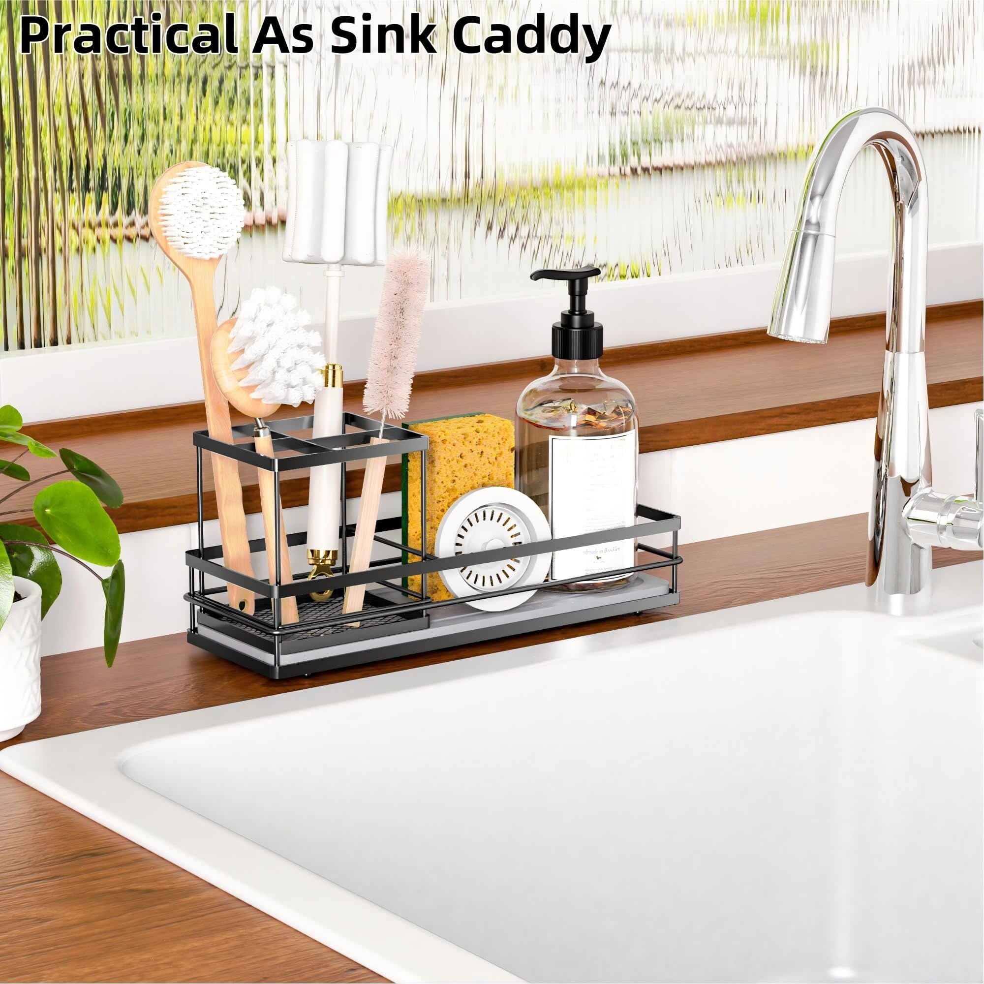 Phyfalip Toothbrush Holder with Water Absorbing Diatomite Tray for ...