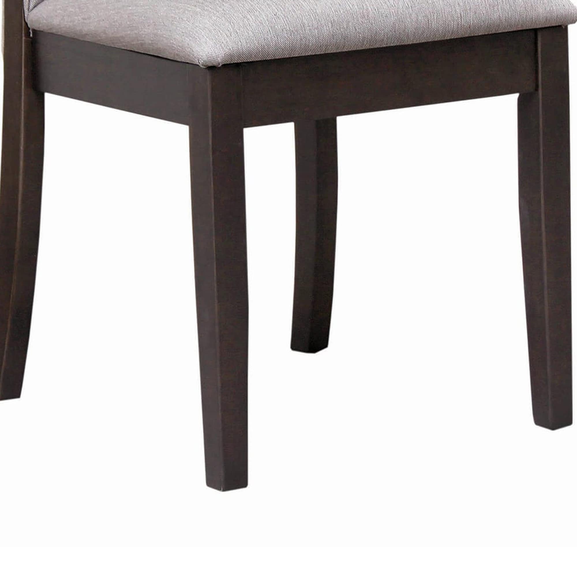 Benzara Fabric Upholstered Wooden Dining Chair-Set of 2-Gray and Brown ...