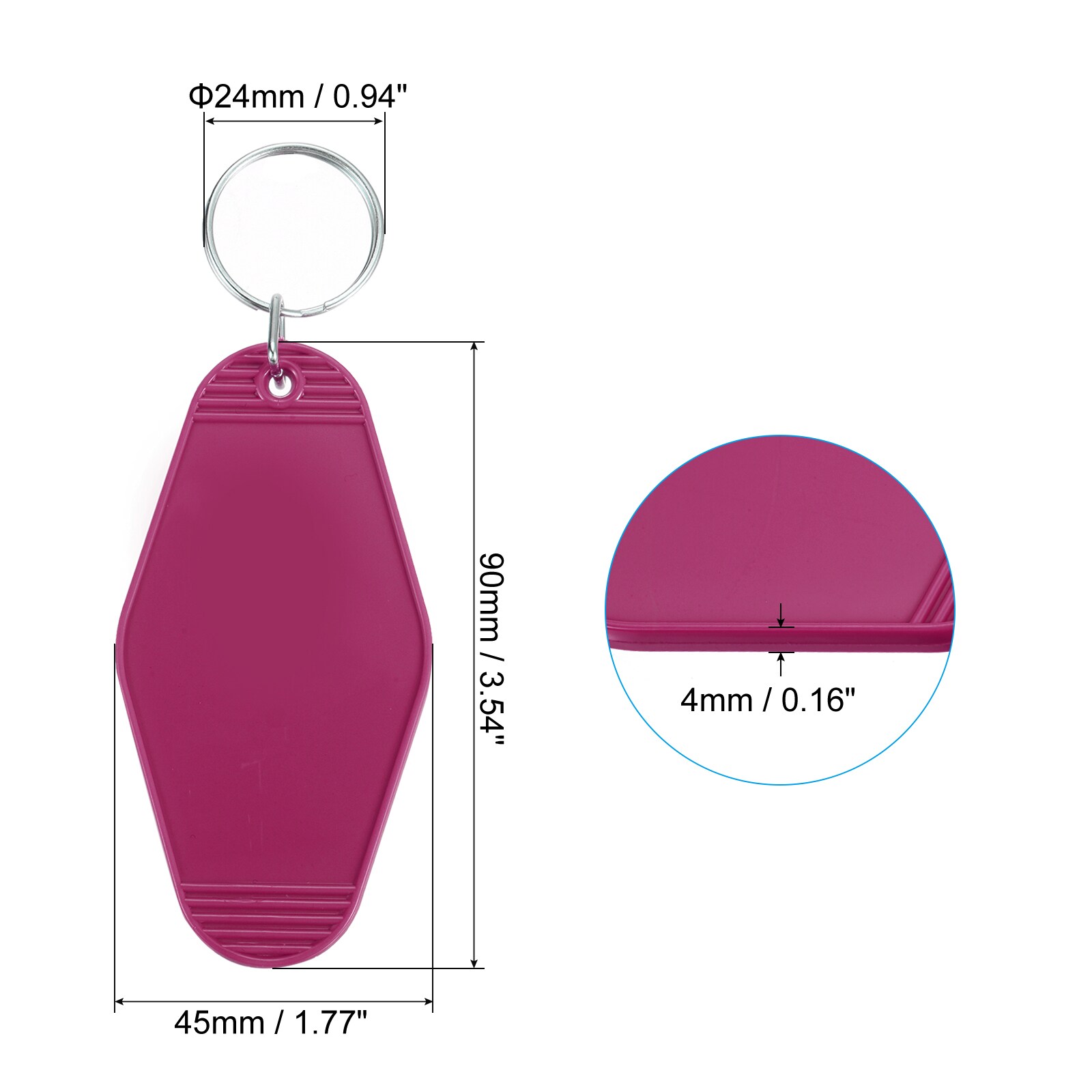 PATIKIL Vintage Motel Keychain 24 Pack Blank Hotel Keychains Rhombus ...