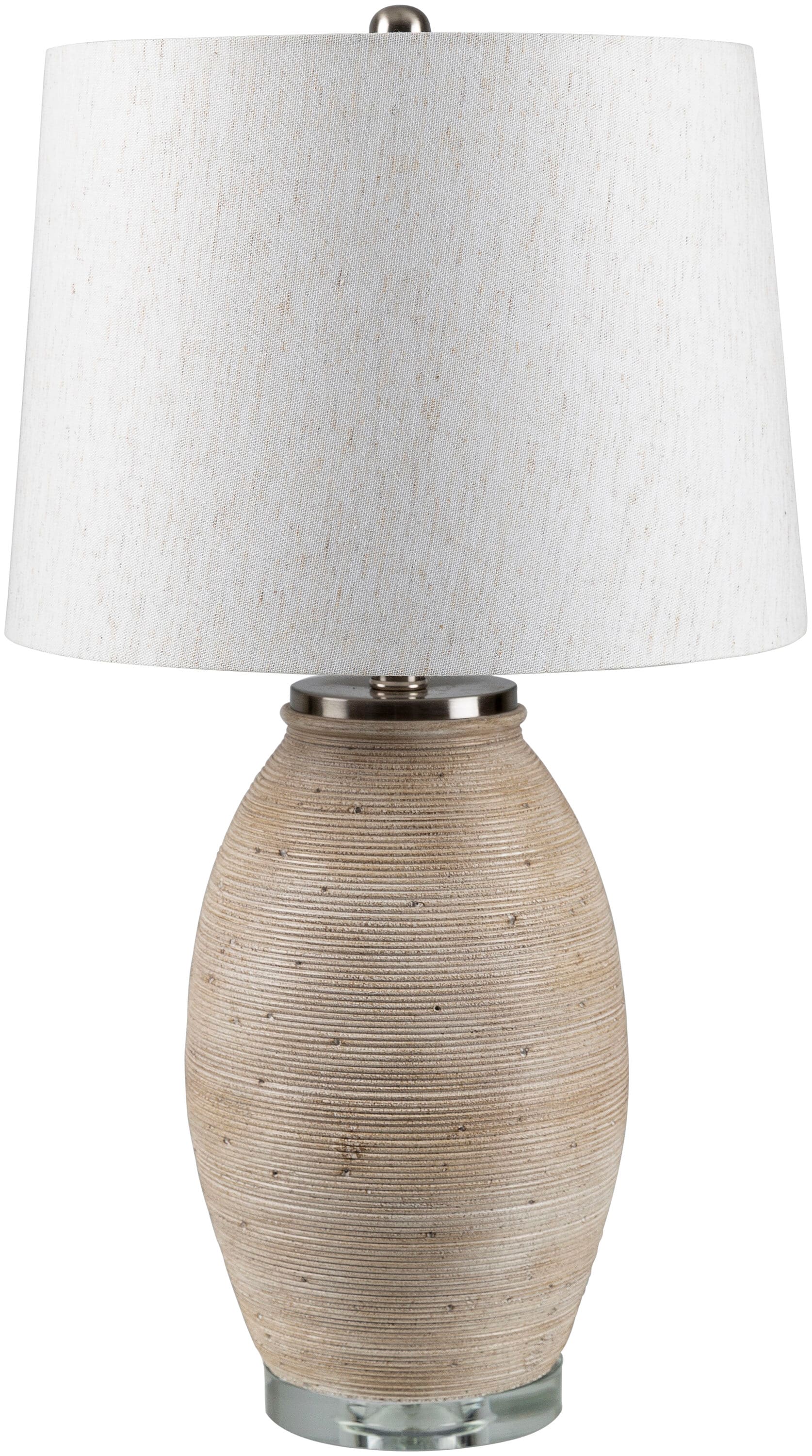 Livabliss Brillo 27-in White/Beige 3-way Table Lamp with Linen Shade in ...