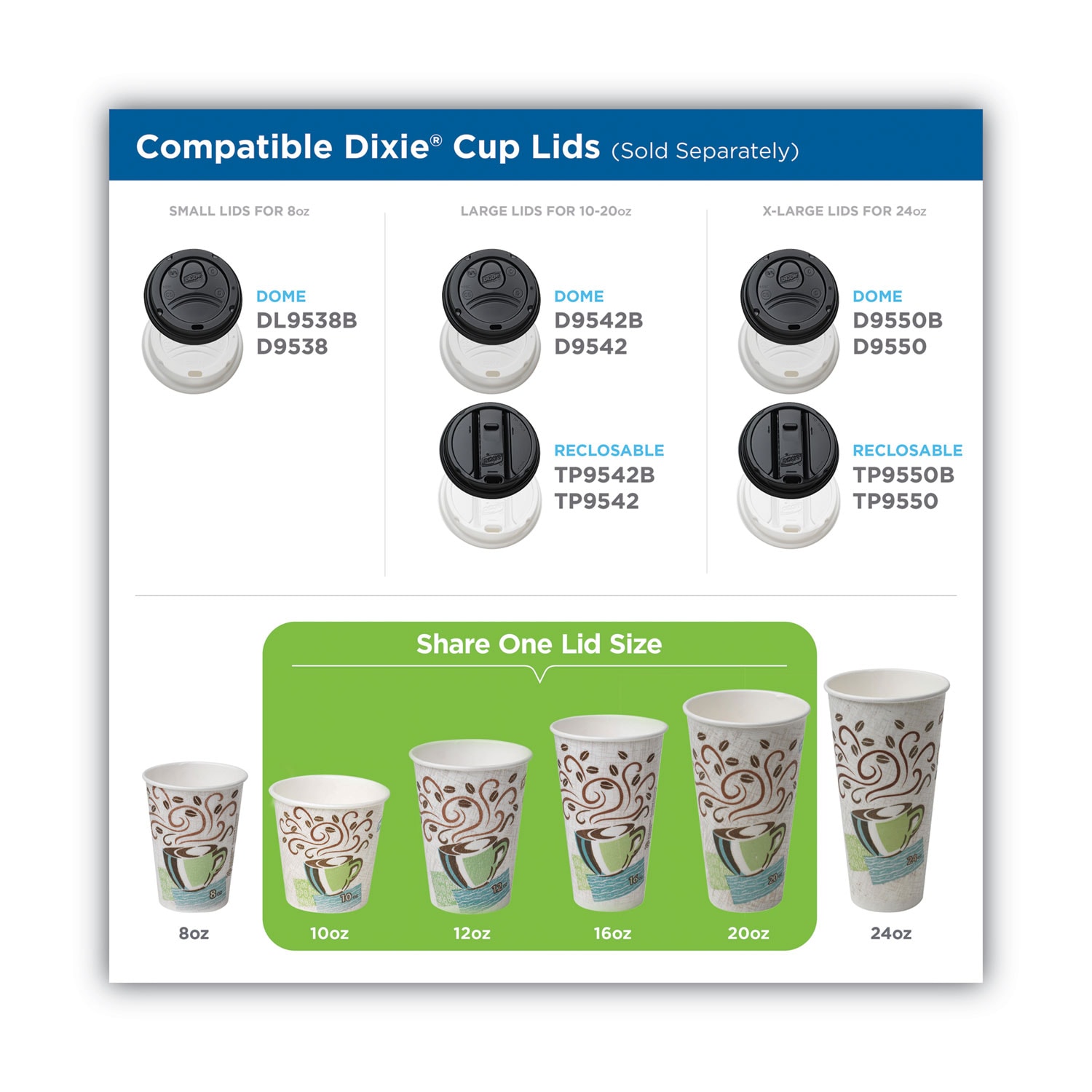 Dixie PerfecTouch Hot/Cold Cups 12 oz Paper White 50/Bag 20 Bags/Carton ...