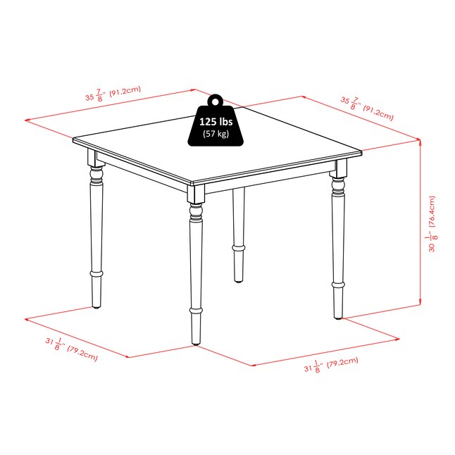 Winsome Wood Mornay Walnut Transitional Dining Table, Wood with Walnut ... Winsome Wood Mornay Walnut Transitional Dining Table, Wood with Walnut ...