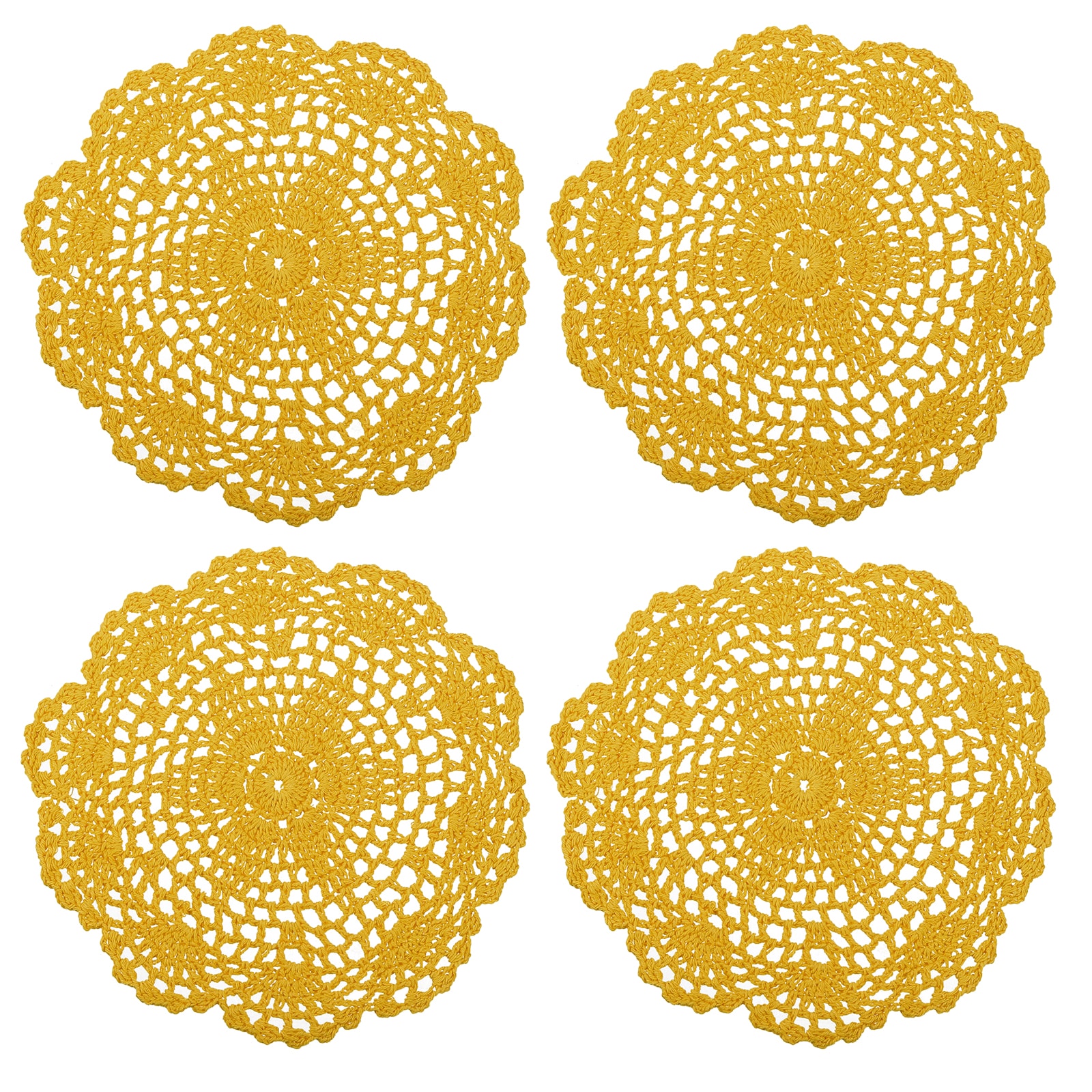 Unique Bargains Crochet Doilies 4pcs 8inch - Handmade Crochet Cotton ...
