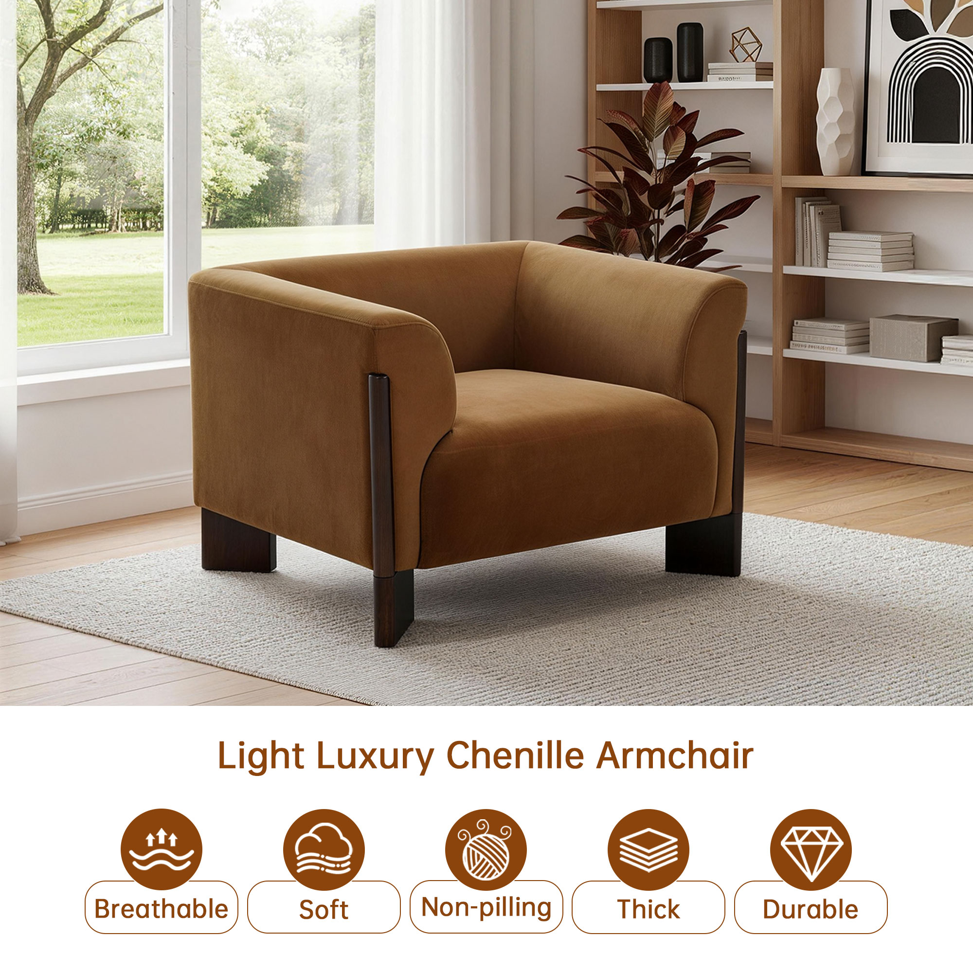 Dreamsidea Accent Chair Upholstered Armchair Oversized Single Sofa ...